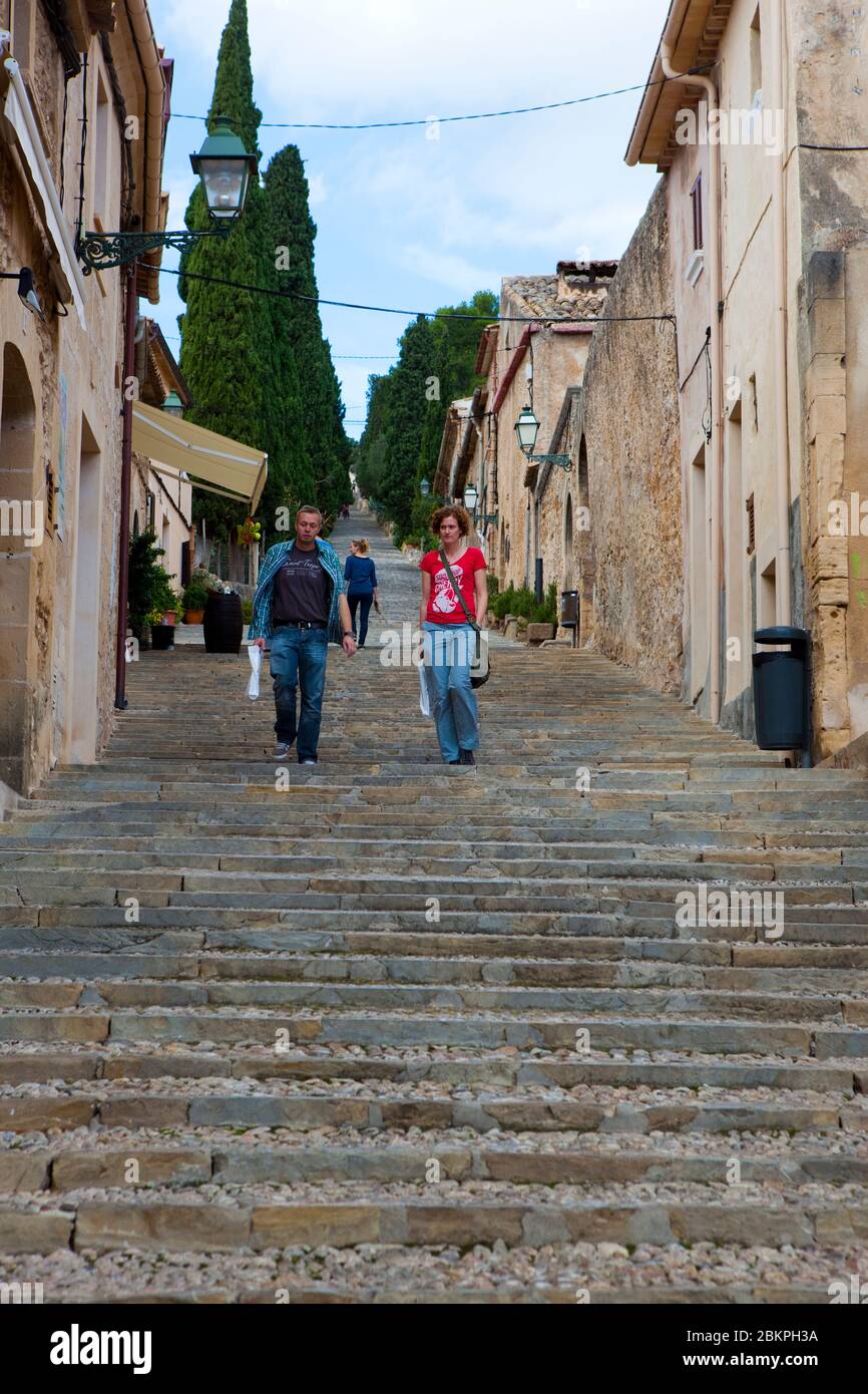365 calvari steps in pollenca hi-res stock photography and images - Alamy