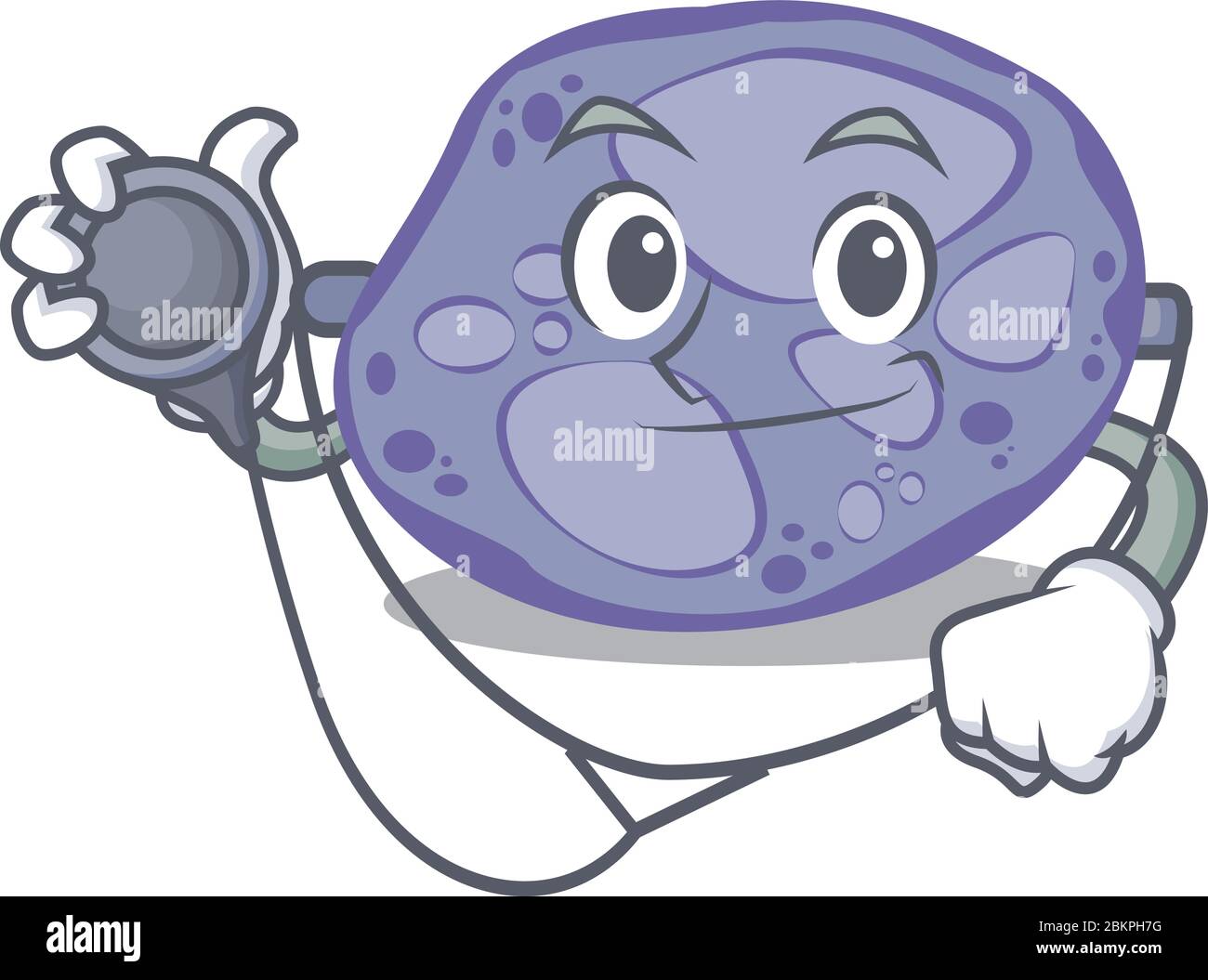 Blue planctomycetes in doctor cartoon character with tools Stock Vector ...