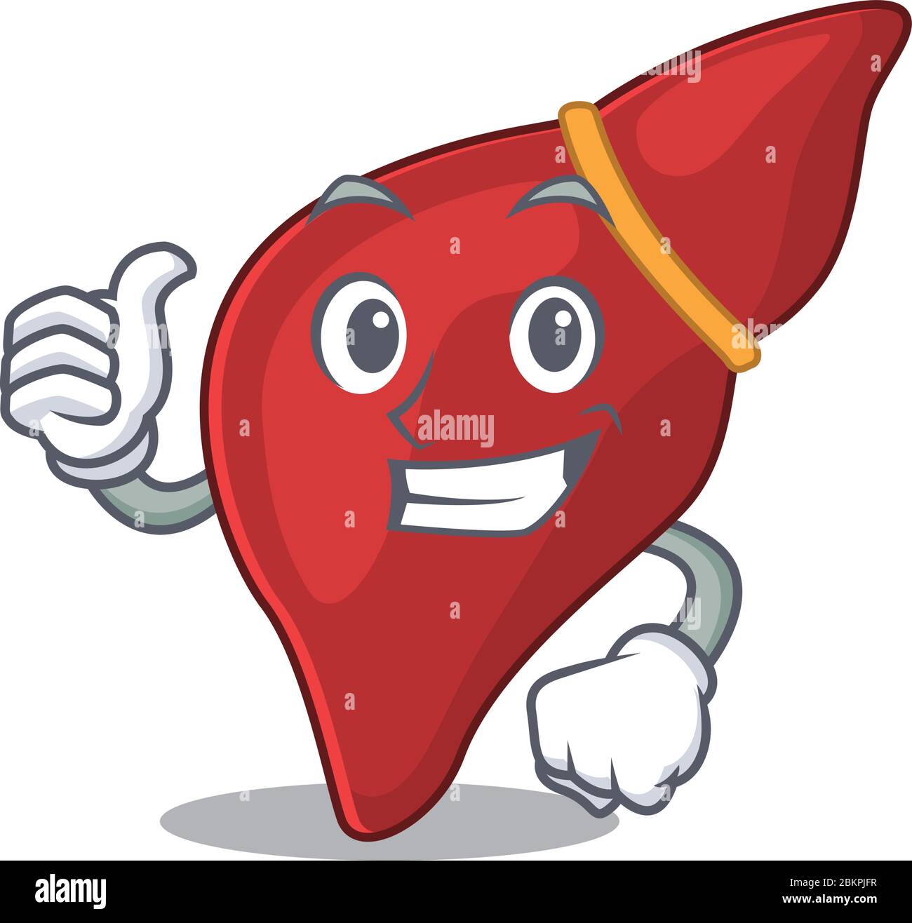 Healthy human liver cartoon character design making OK gesture Stock ...