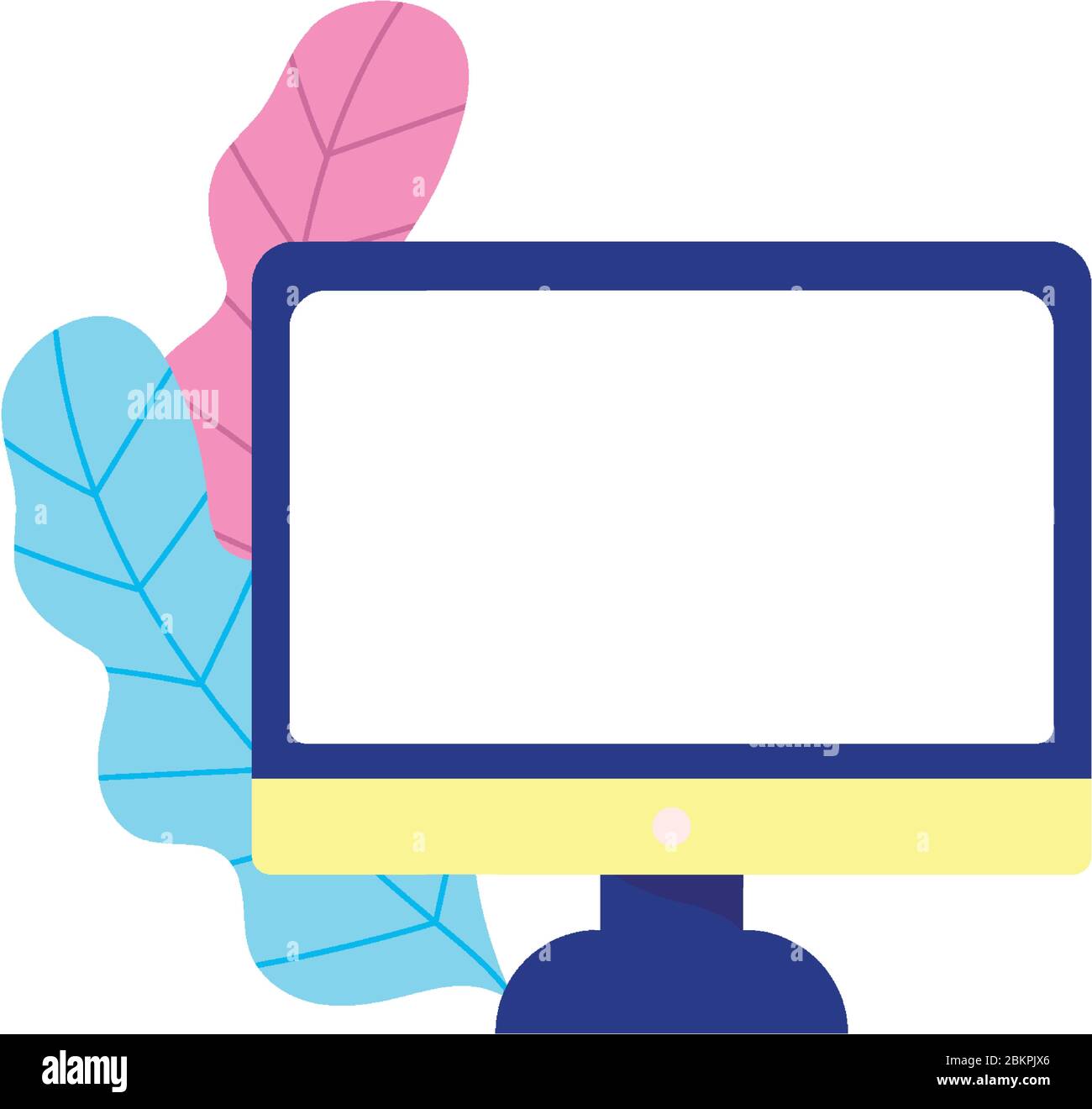 Computer Screen Monitor Isolated Icon On White Background Vector Illustration Stock Vector Image