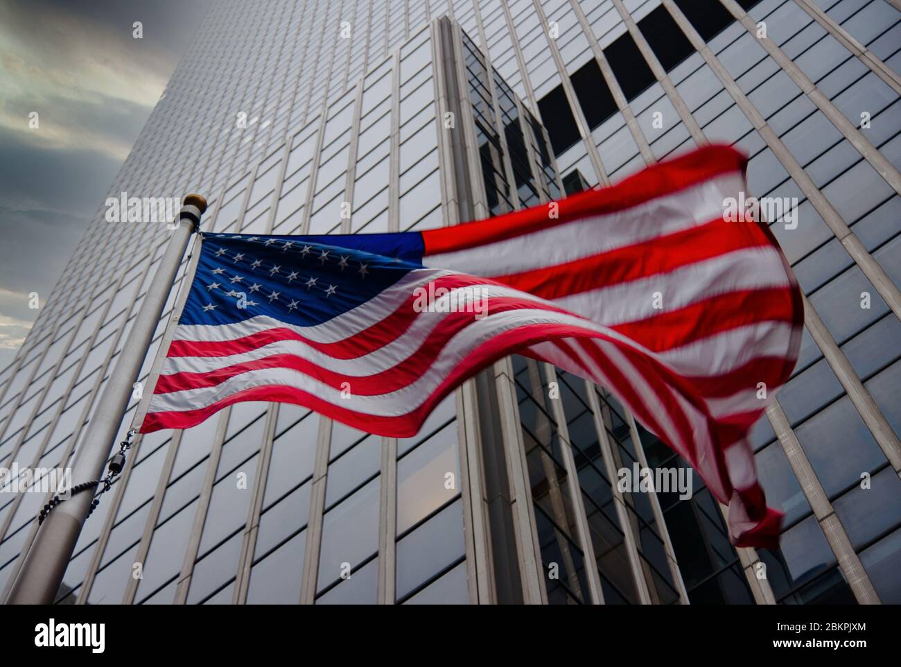 New York,NY,United States,October 24,2009. American flag against ...
