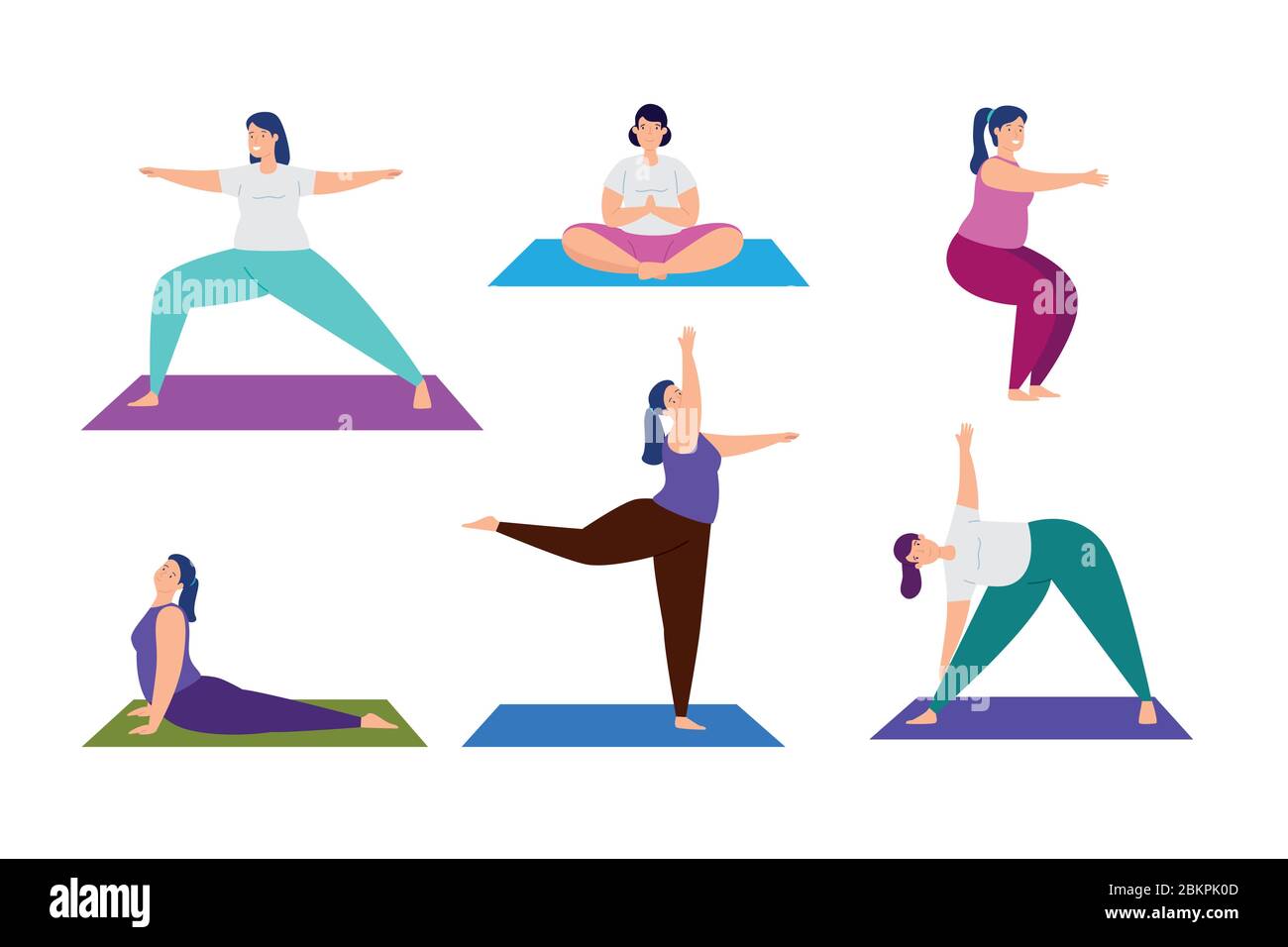 set scenes of women practicing yoga Stock Vector Image & Art - Alamy