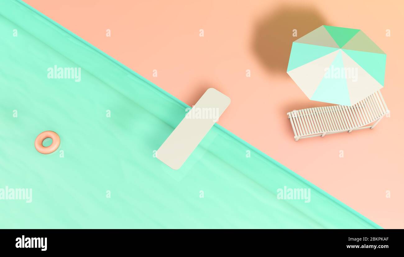 top view of 3d rendering swimming pool Stock Photo - Alamy