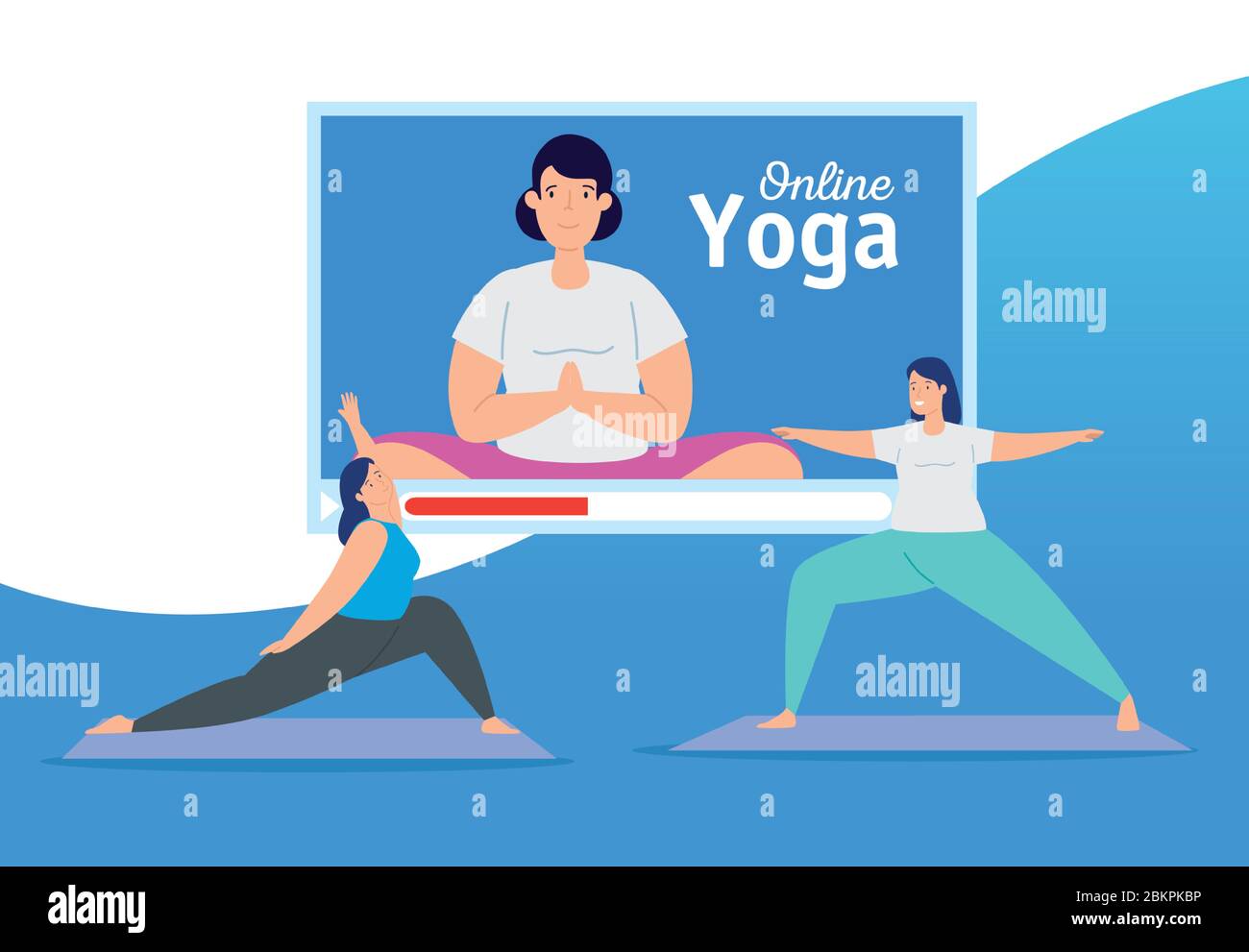 women practicing yoga online technology Stock Vector Image & Art - Alamy