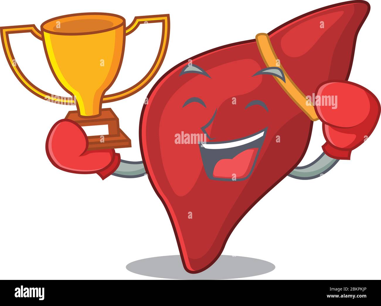 An elegant boxing winner of healthy human liver mascot design style ...