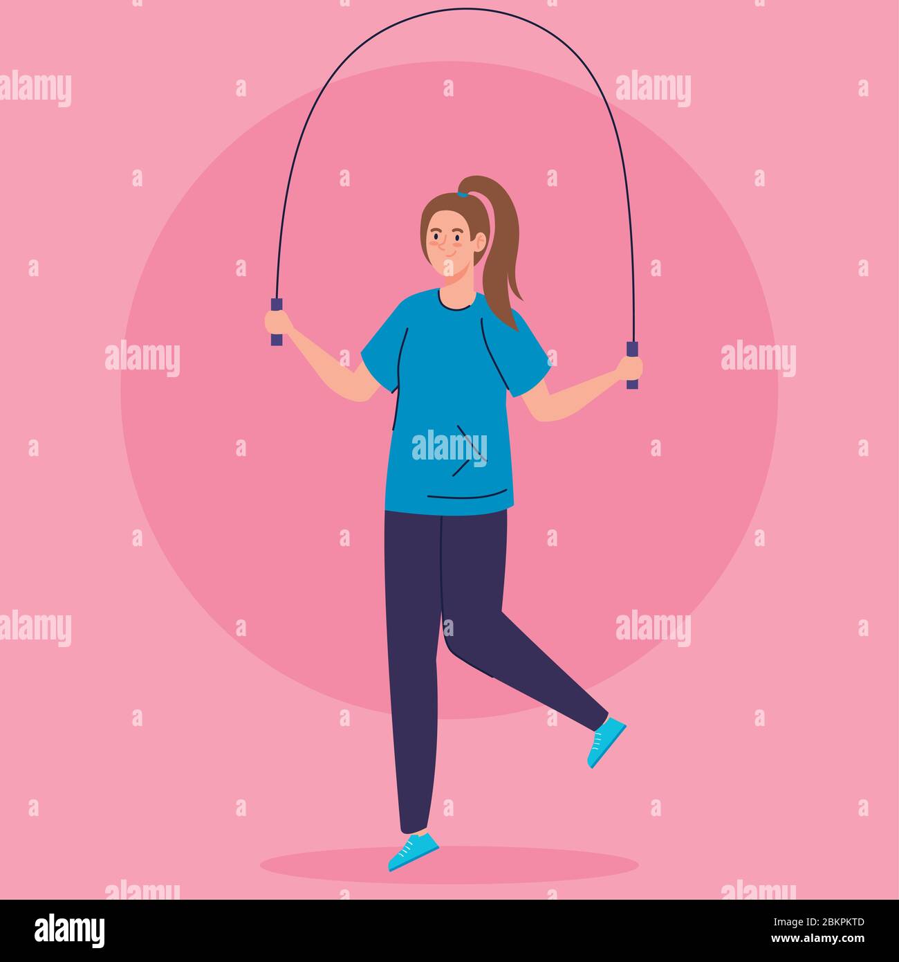 woman jumping with rope avatar character icon Stock Vector Image & Art ...