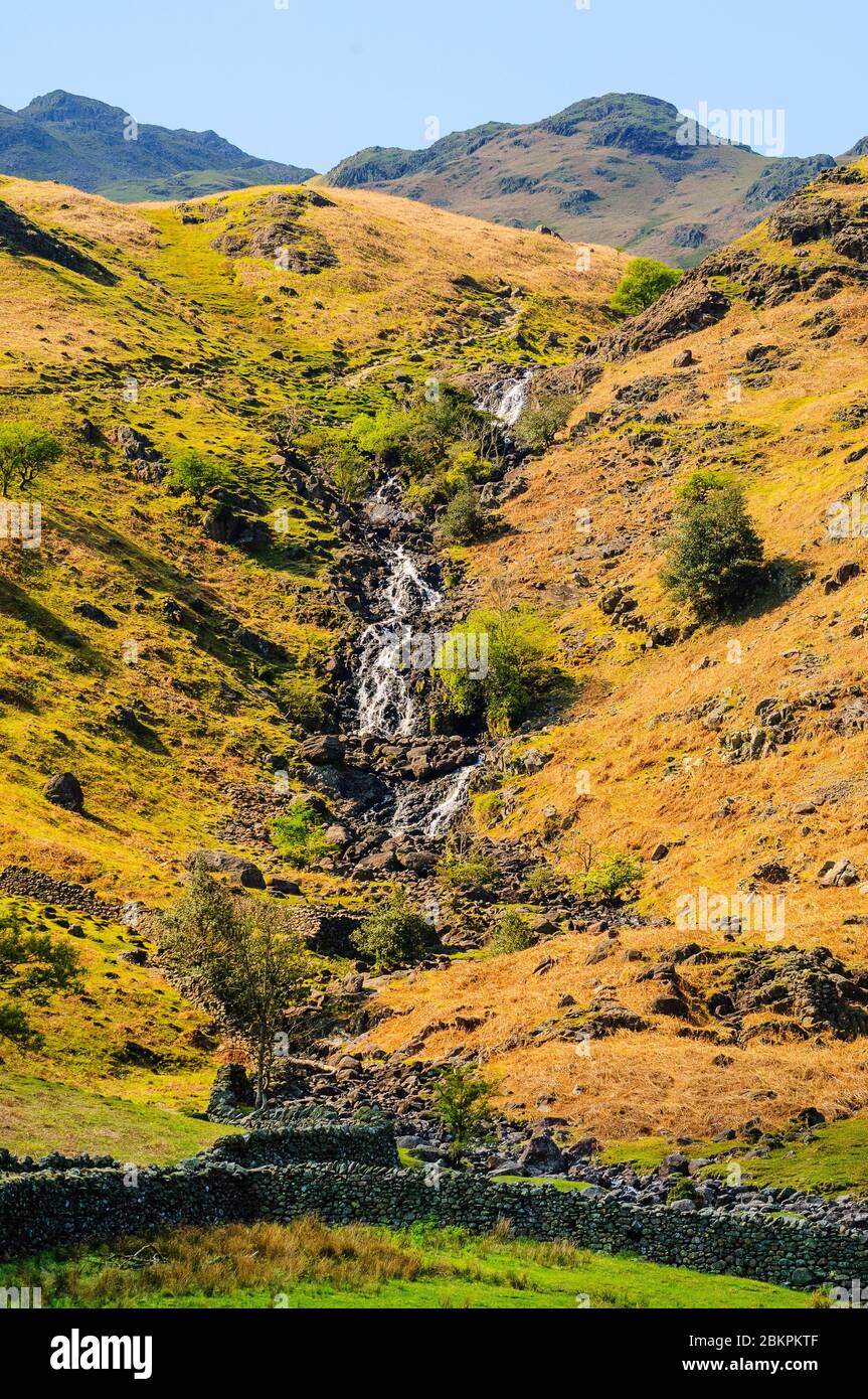 Sour Milk Gill from Easedale near Grasmere in the Lake District Stock ...