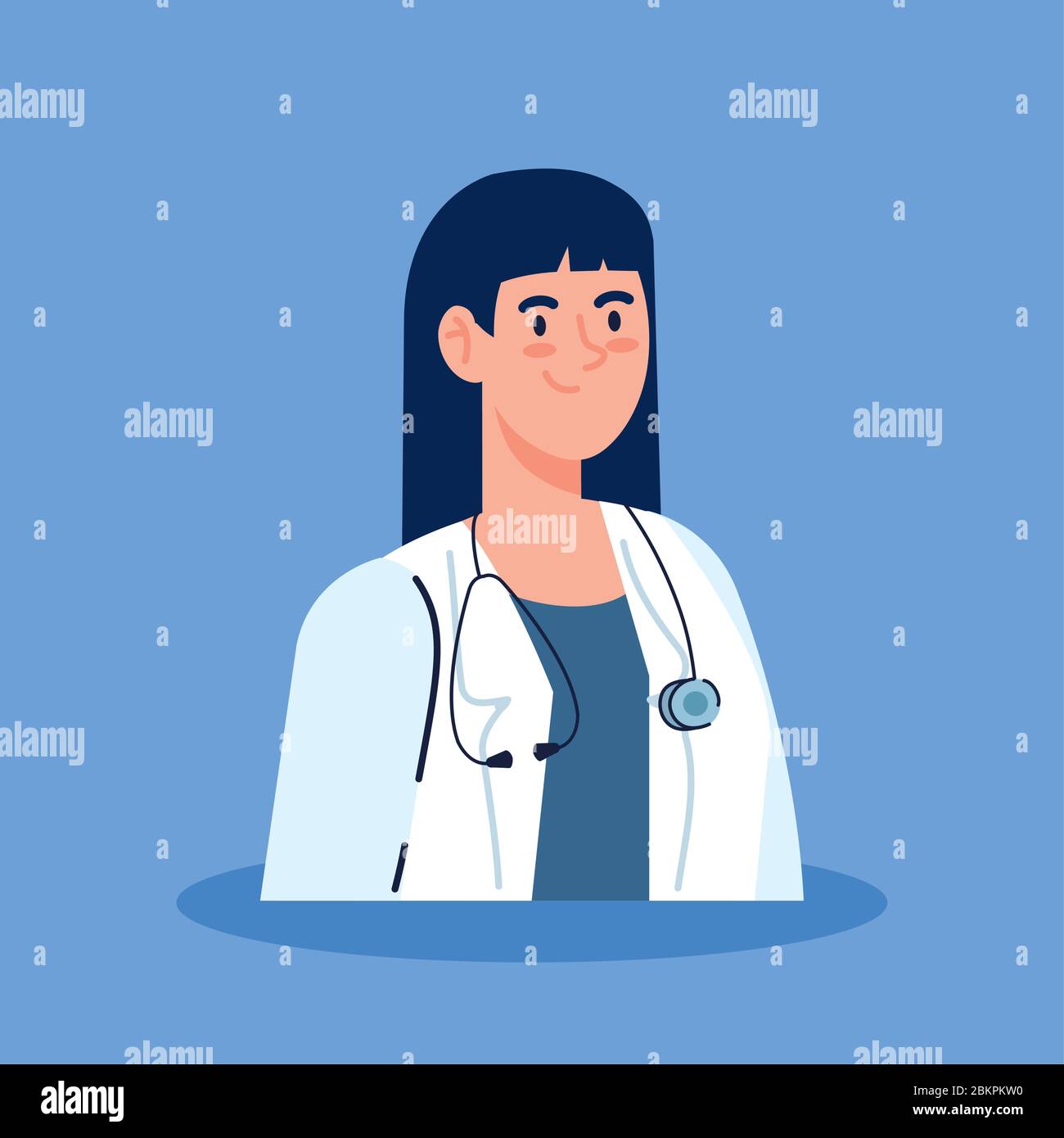 doctor female with stethoscope avatar character Stock Vector Image ...