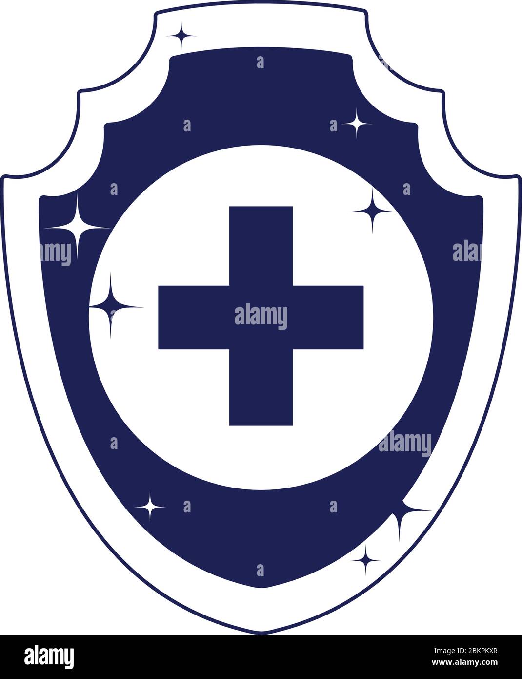 medical shield protection isolated icon on white background vector ...