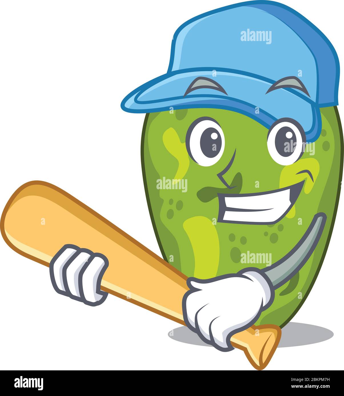 Picture of cyanobacteria cartoon character playing baseball Stock ...