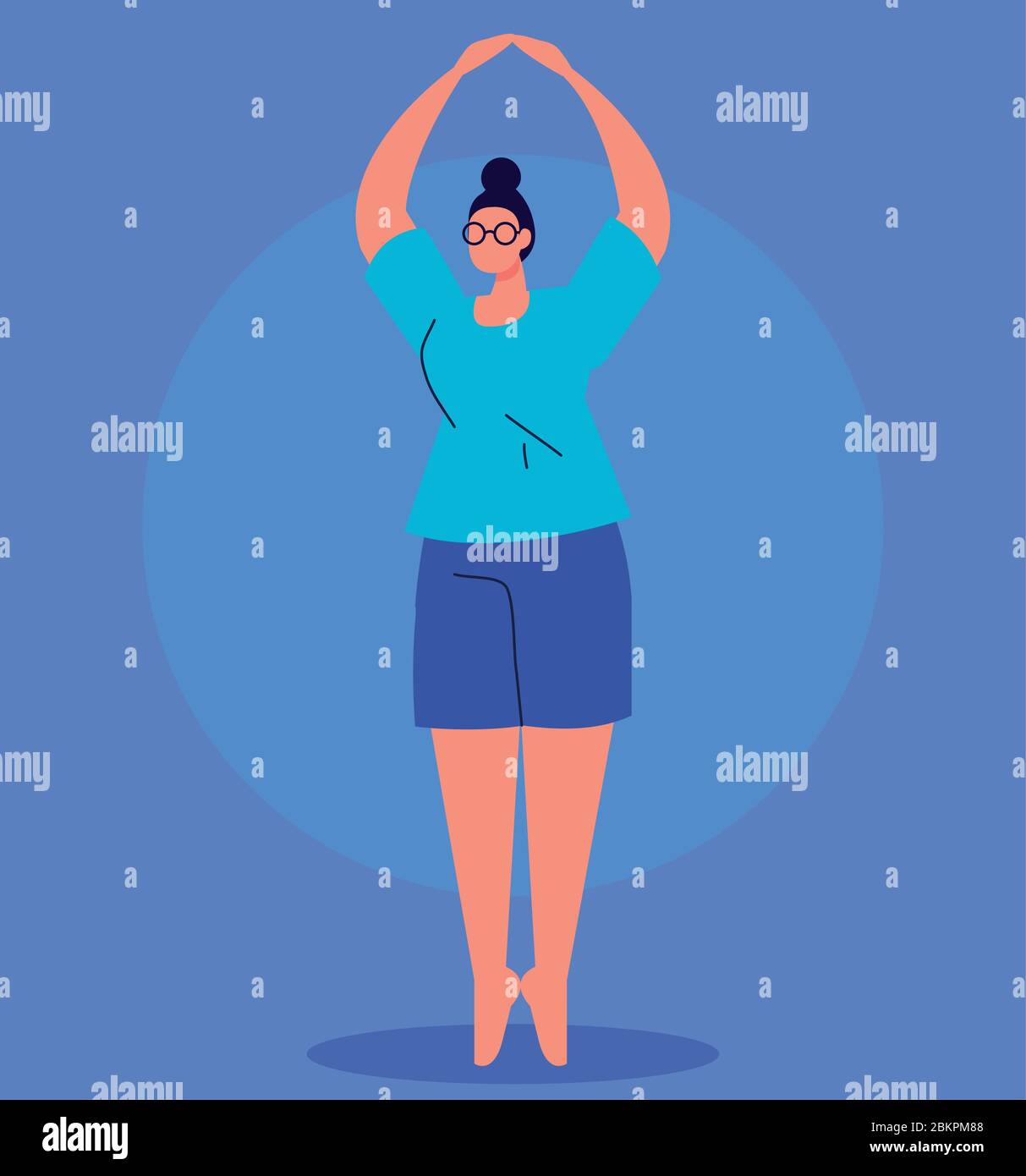 woman practicing stretching avatar character Stock Vector Image & Art ...
