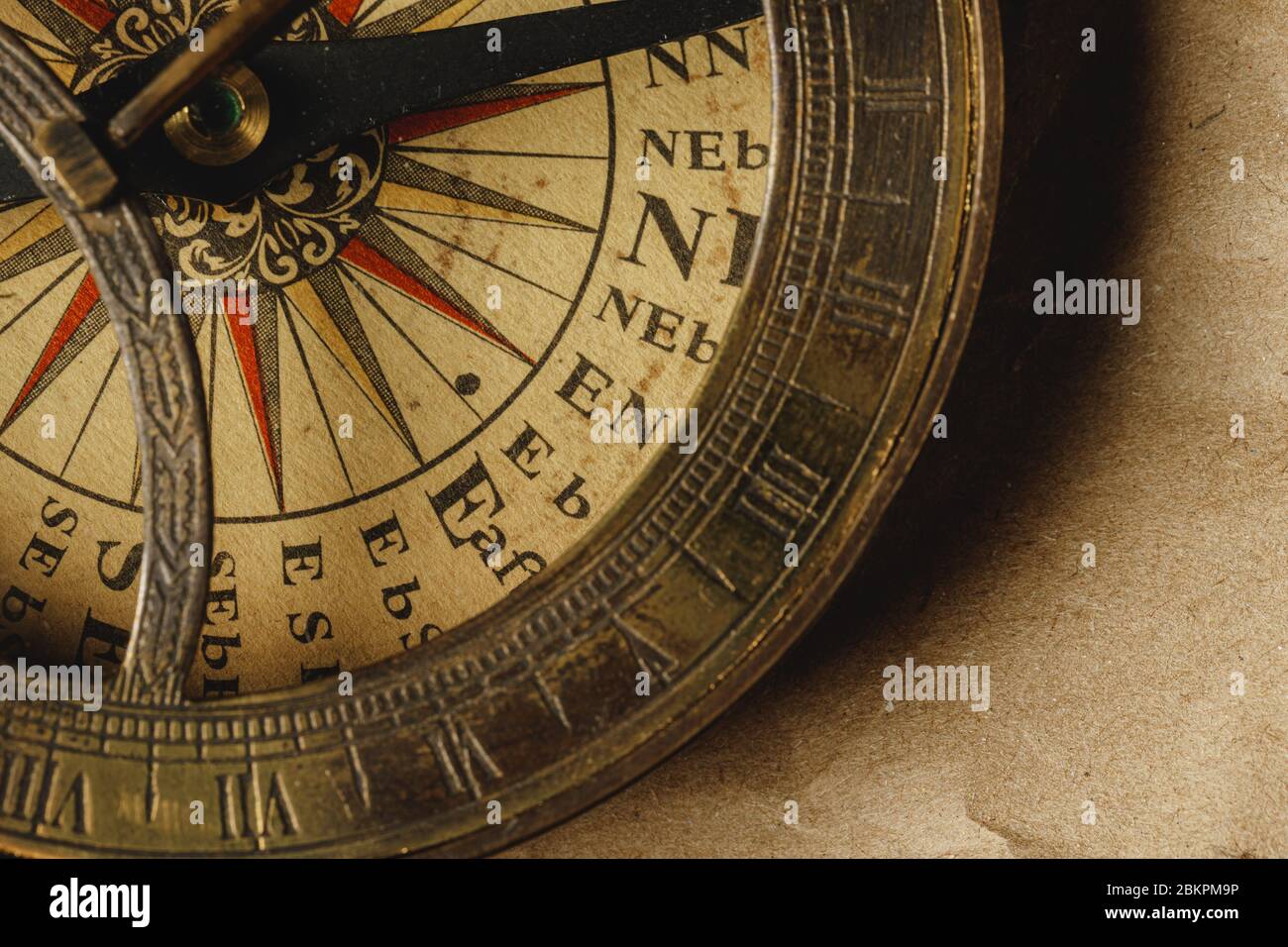 Close up view of the old compass Stock Photo - Alamy