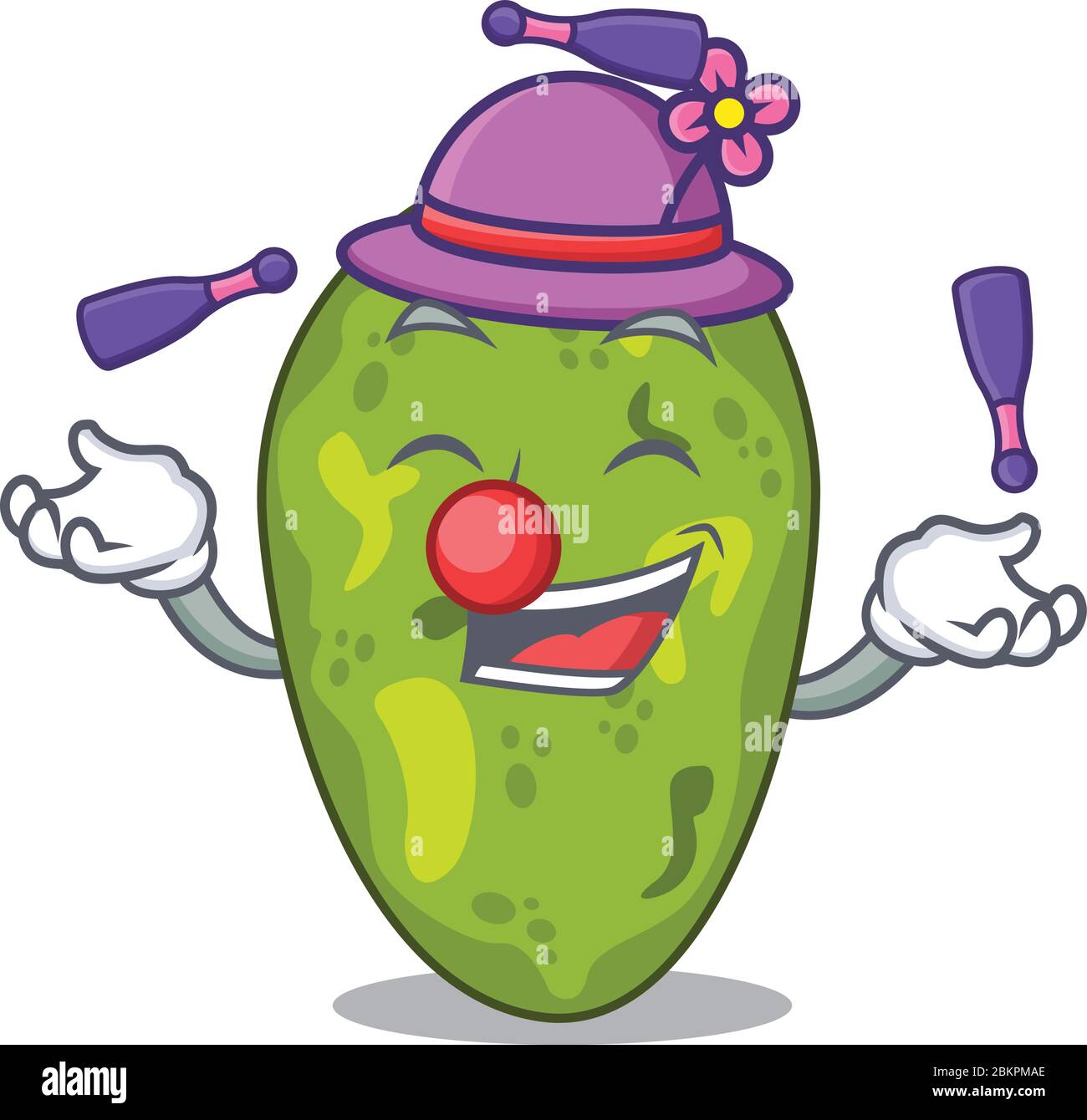 An attractive cyanobacteria cartoon design style playing juggling Stock ...