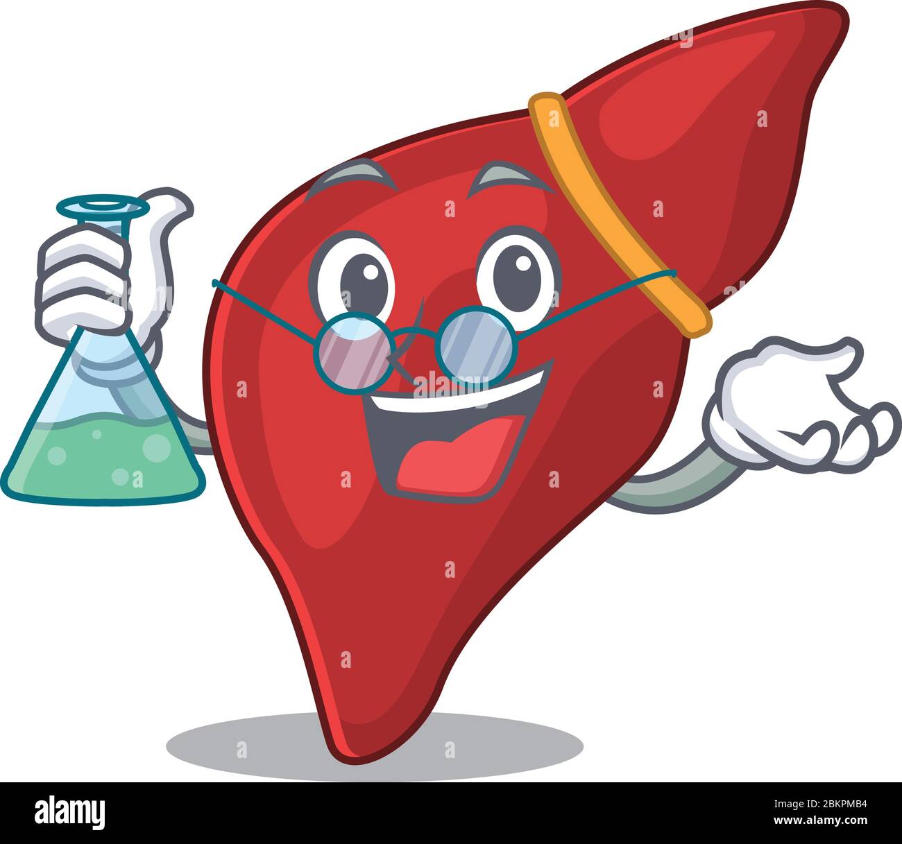 Healthy human liver smart Professor Cartoon design style working with ...