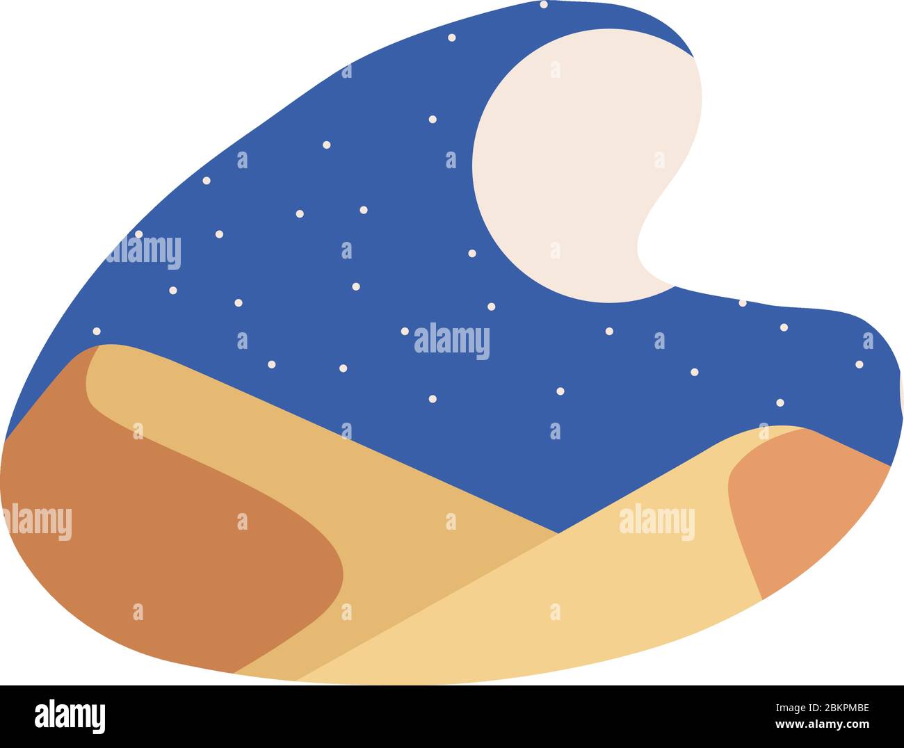 desert landscape flat scene with sand and moon Stock Vector Image & Art ...
