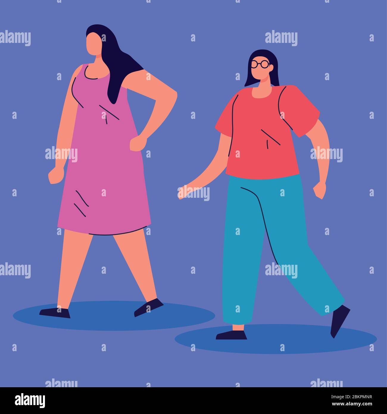 group women walking avatar characters Stock Vector Image & Art - Alamy