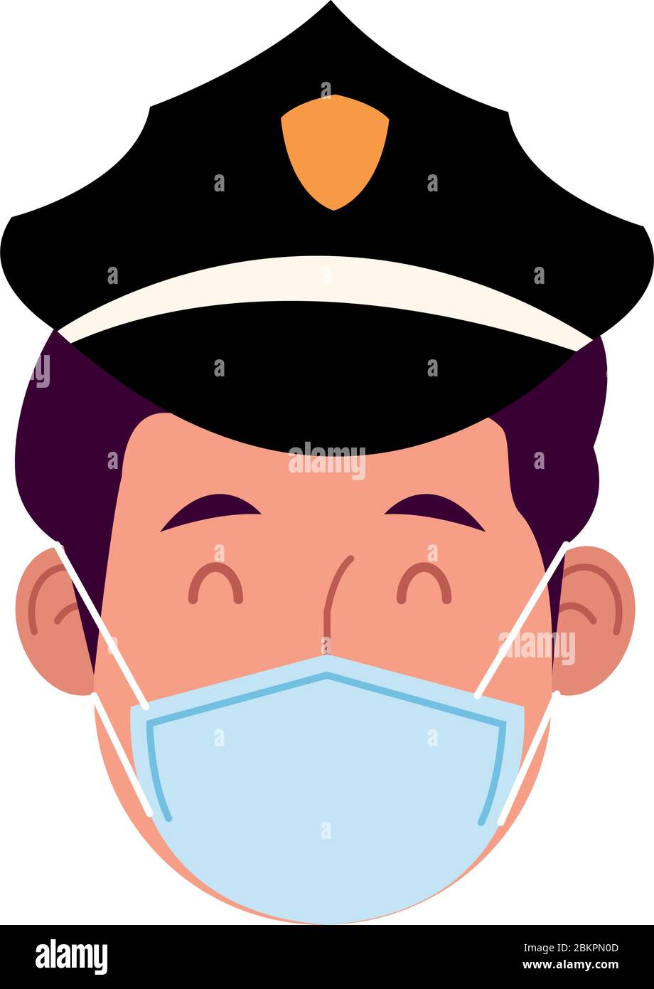 Police with surgical mask Stock Vector Images - Alamy