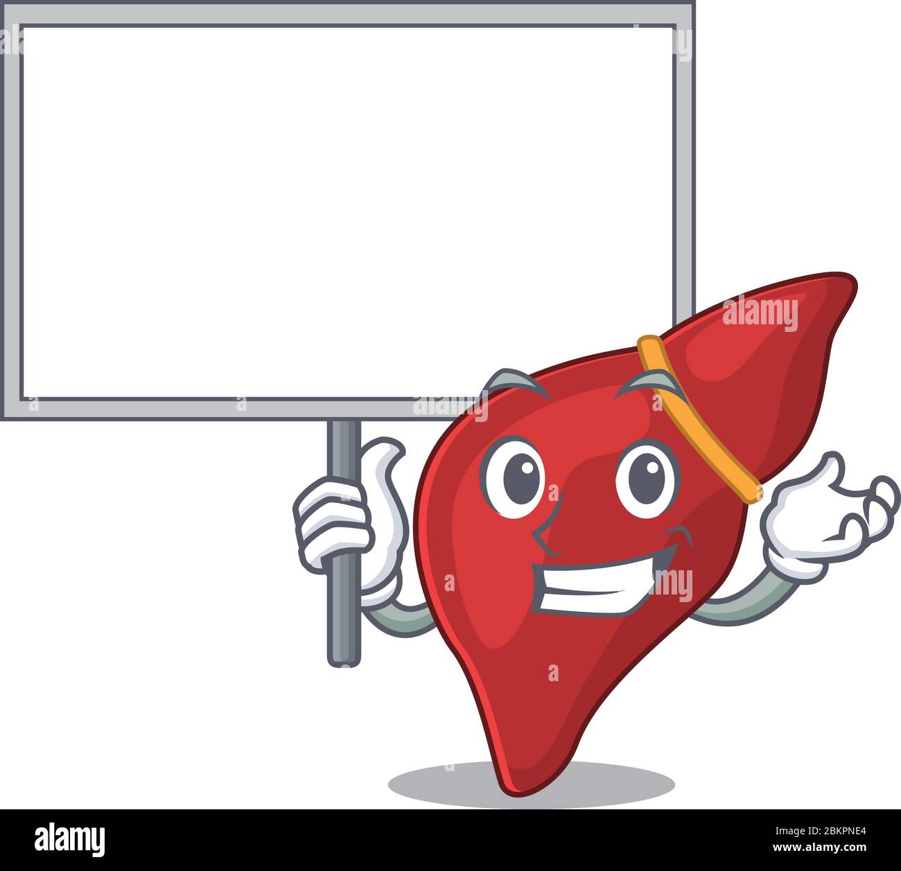 An icon of healthy human liver mascot design style bring a board Stock ...