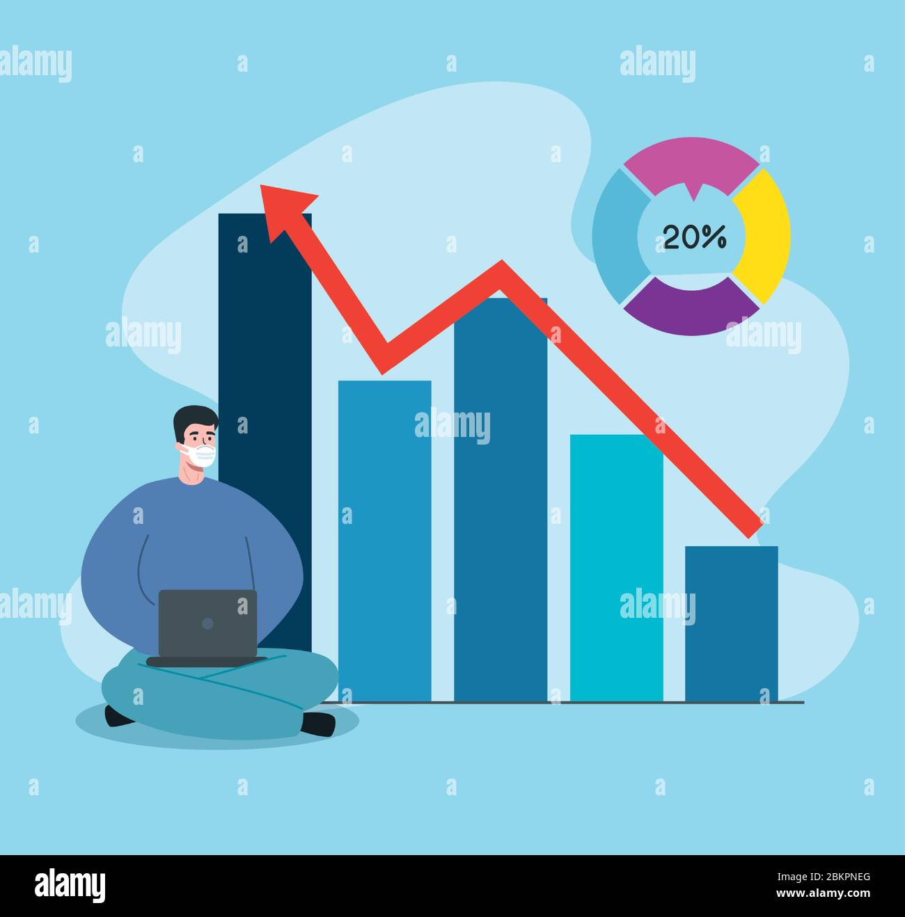 men with infographic of financial recovery Stock Vector Image & Art - Alamy