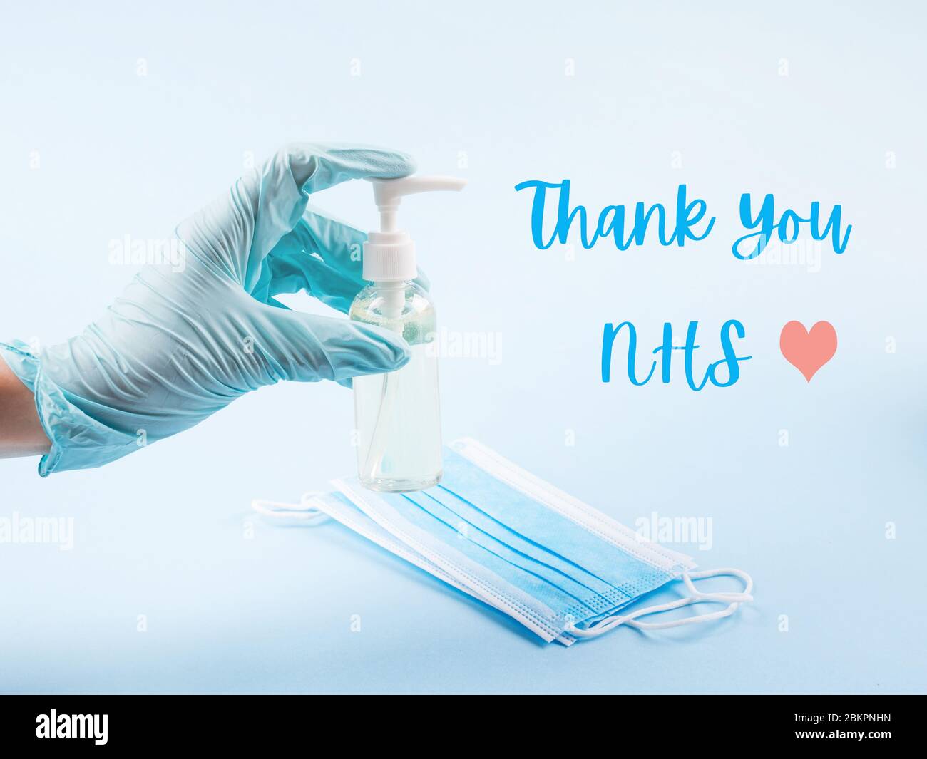 Thank you card for nhs staff on blue Stock Photo - Alamy