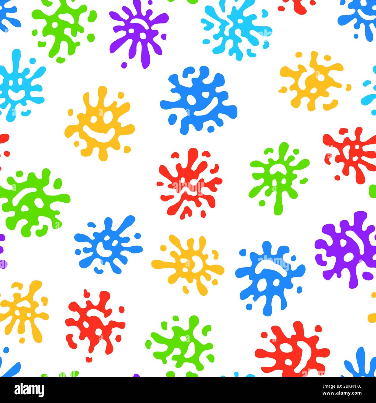 Paint splashes fun, seamless repeating texture pattern, vector ...