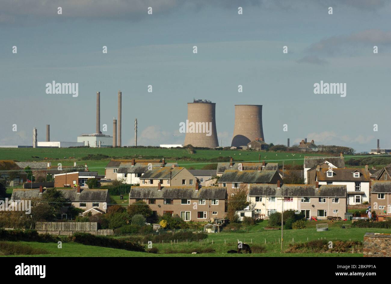 Sellafield nuclear reprocessing plant near village of Seascale; Cumbria ...