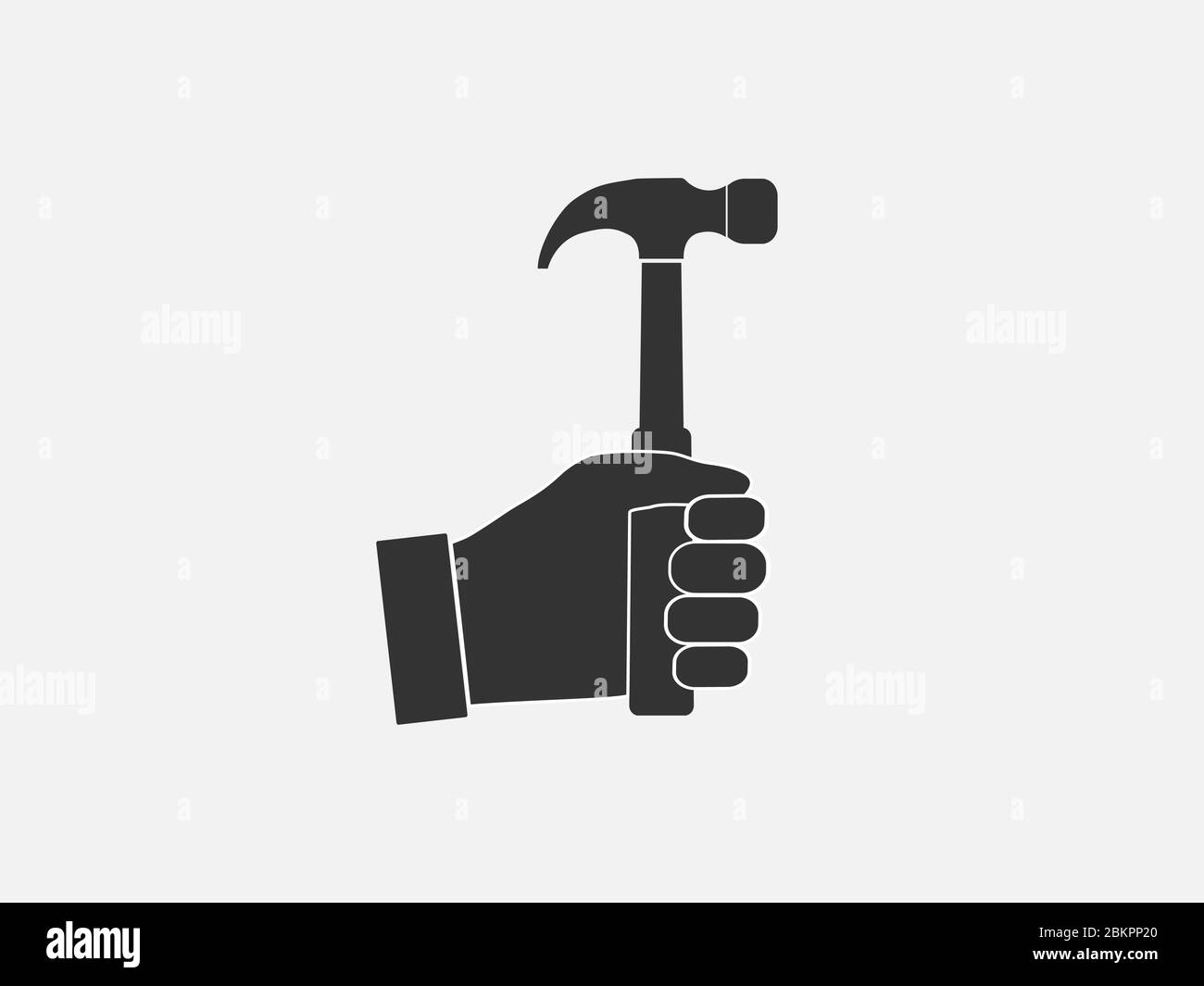 Hammer, hand, tool icon. Vector illustration, flat design Stock Vector ...