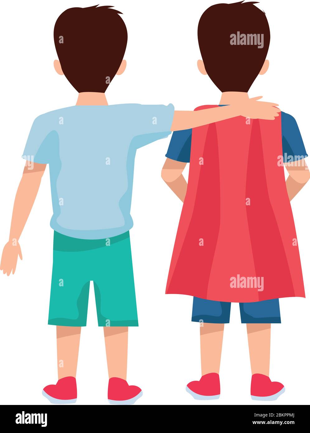 cute little boys with hero cloak Stock Vector Image & Art - Alamy