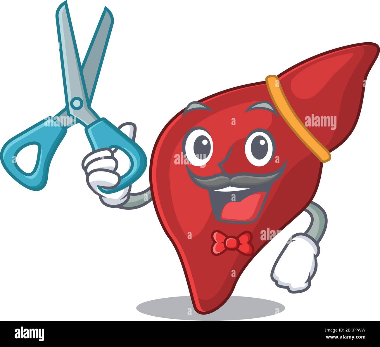 Sporty healthy human liver cartoon character design with barber Stock ...