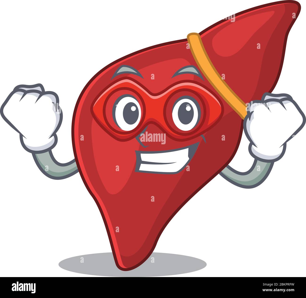 A cartoon character of healthy human liver performed as a Super hero ...