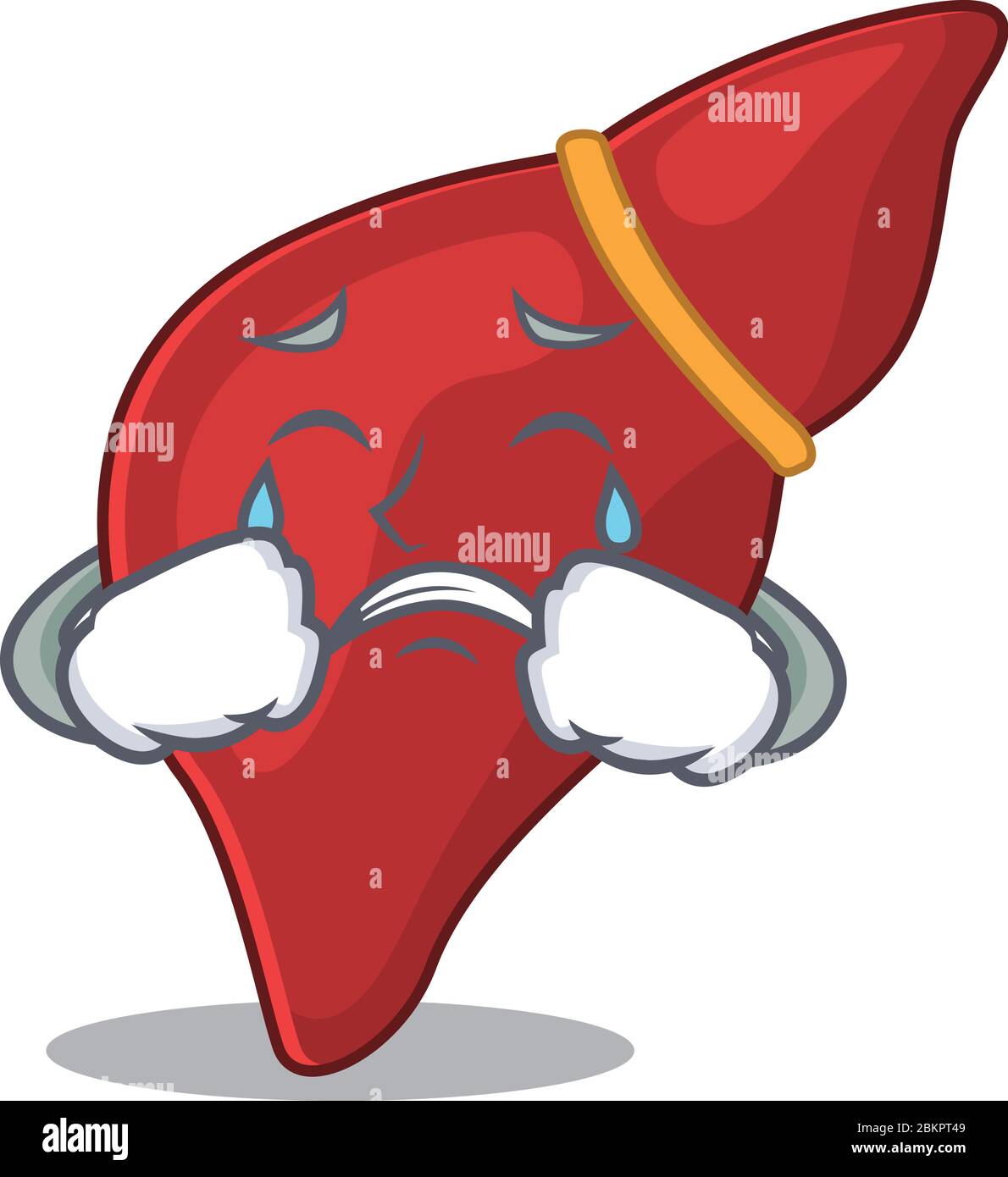 Cartoon character design of healthy human liver with a crying face ...