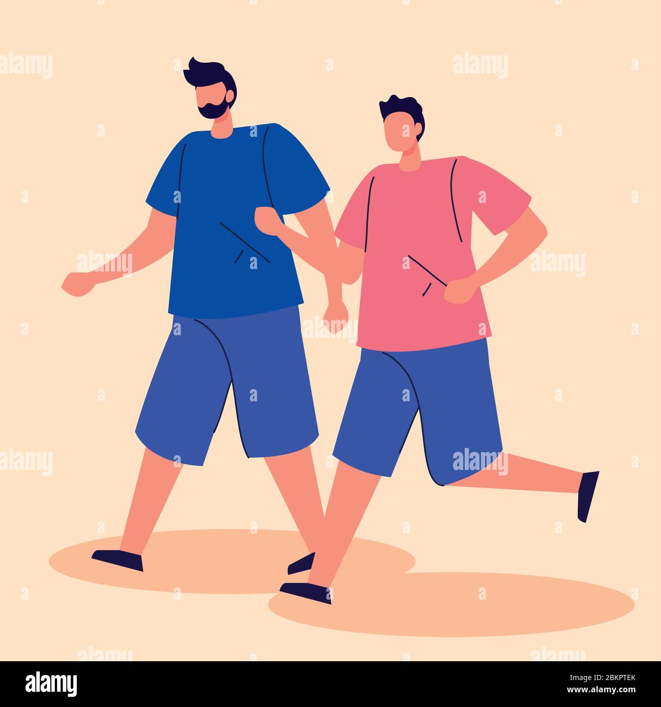 group men walking avatar characters Stock Vector Image & Art - Alamy