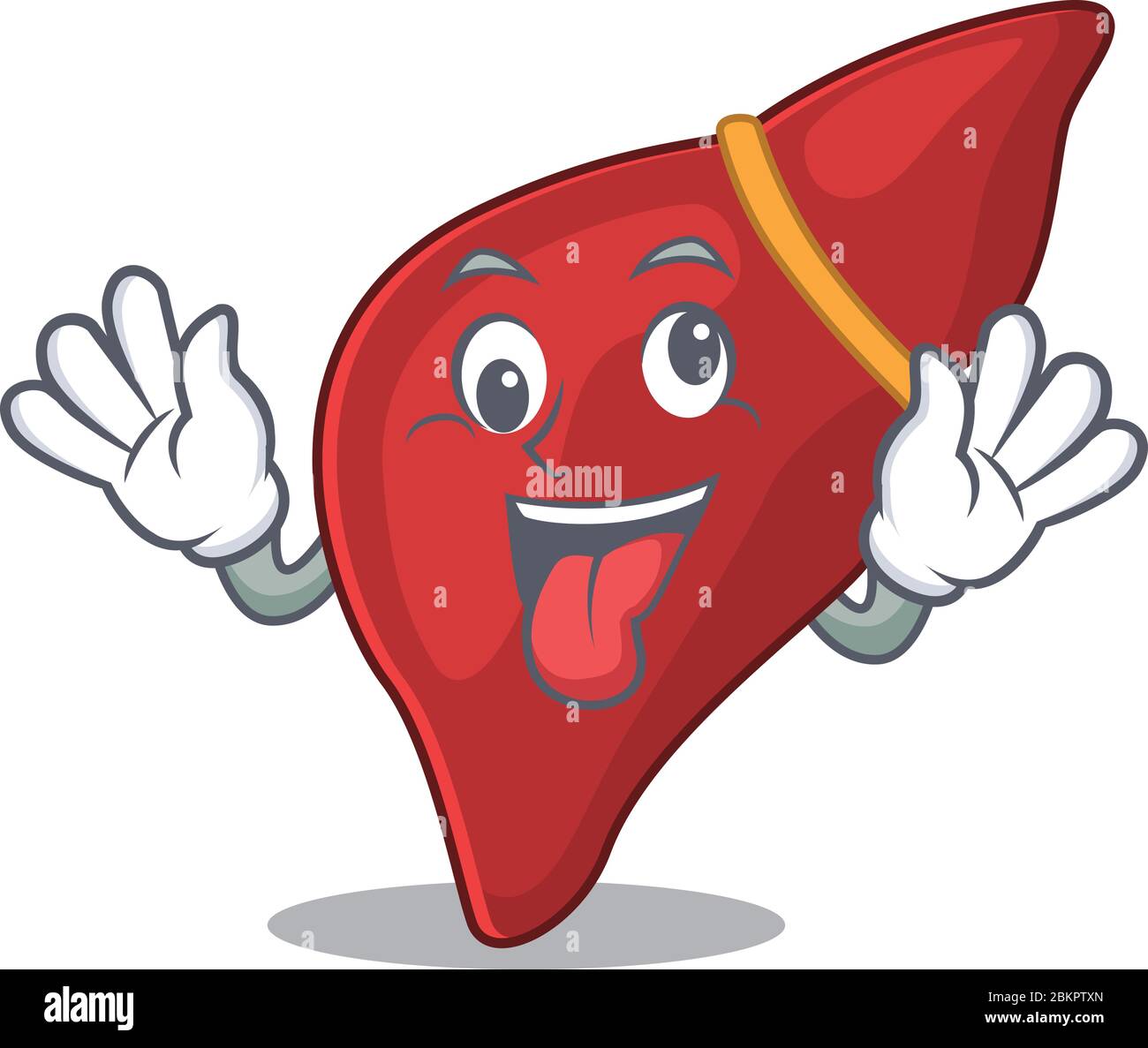 A cartoon design of healthy human liver having a crazy face Stock ...