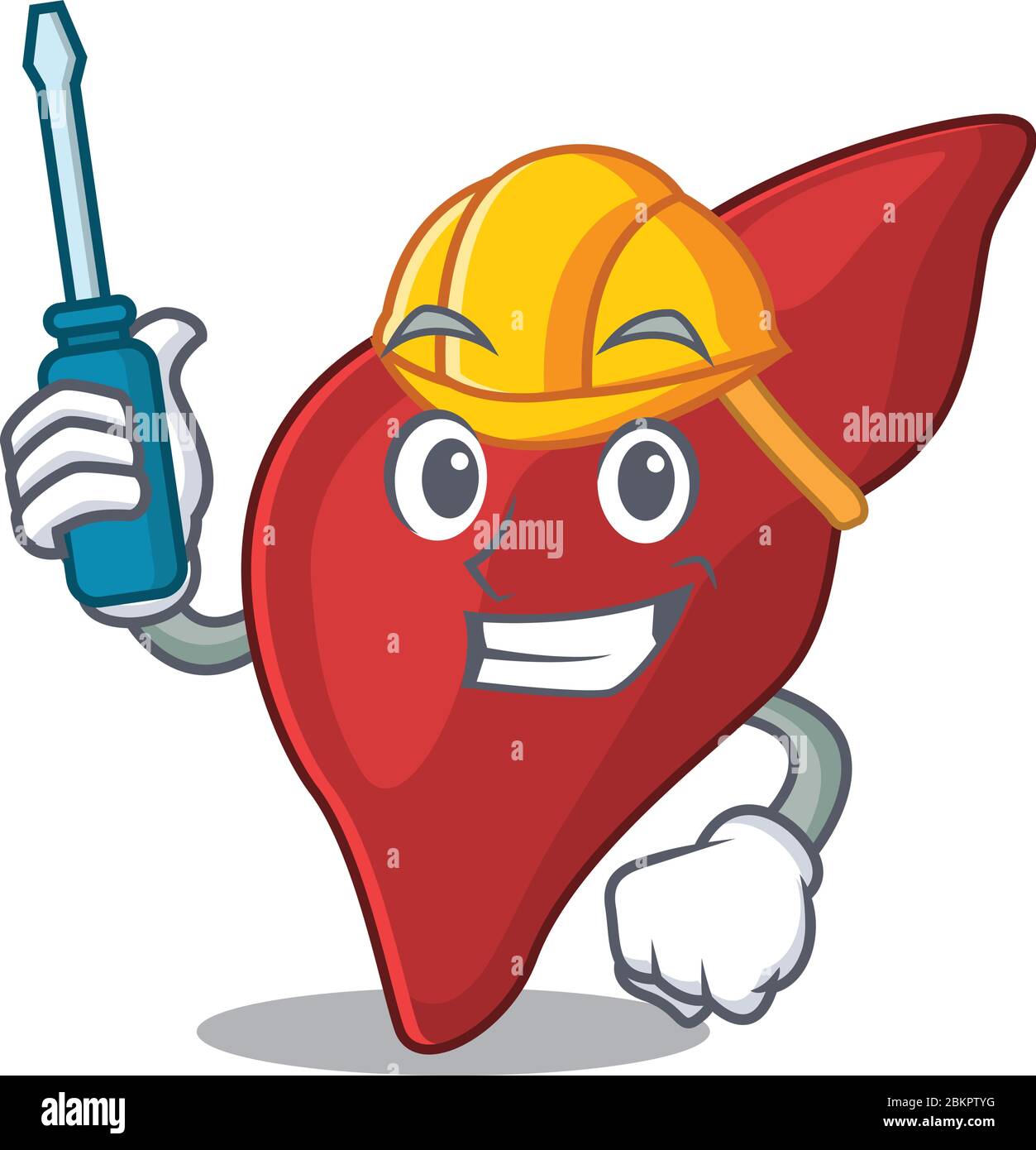 cartoon character of healthy human liver worked as an automotive Stock ...