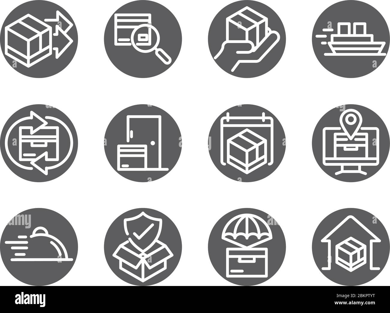 delivery cargo service logistic shipping commerce icons set vector ...