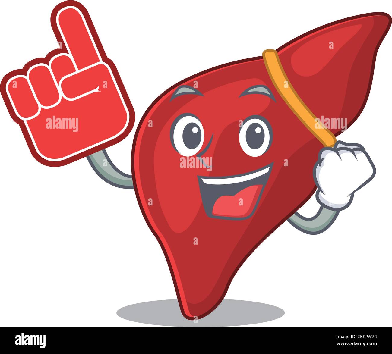 Healthy human liver presented in cartoon character design with Foam ...