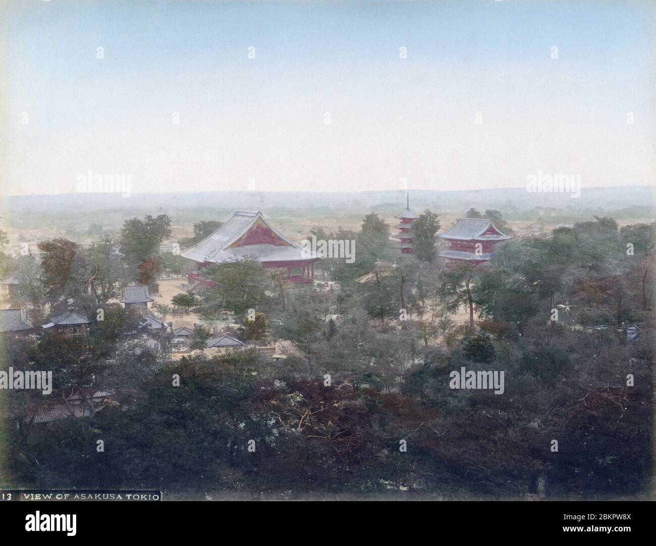 [ 1890s Japan - Sensoji Buddhist Temple, Tokyo ] — Panoramic view on ...