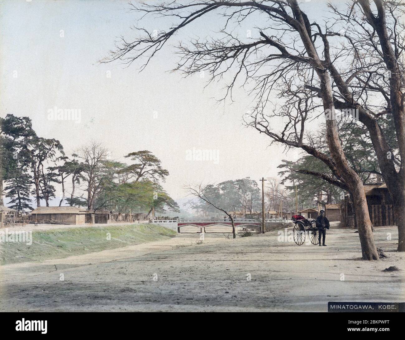 [ 1890s Japan - Minatogawa River, Kobe ] — Minatogawa River in Kobe ...