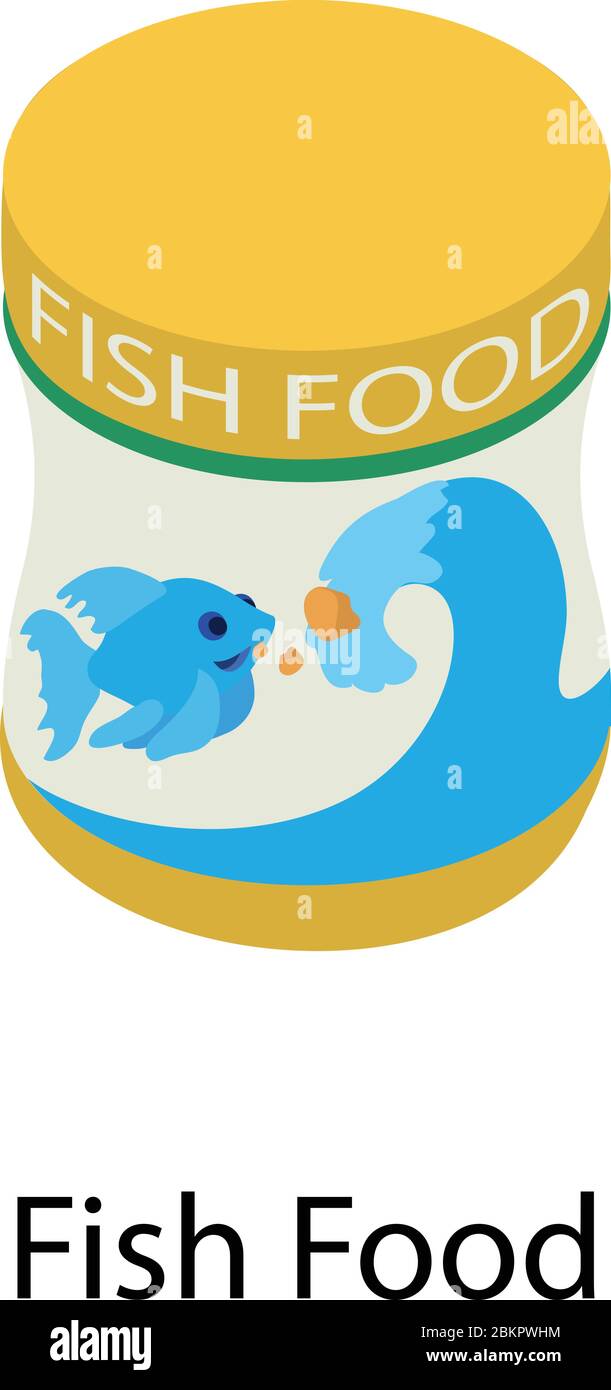 Fish food box icon. Isometric of fish food box vector icon for web ...