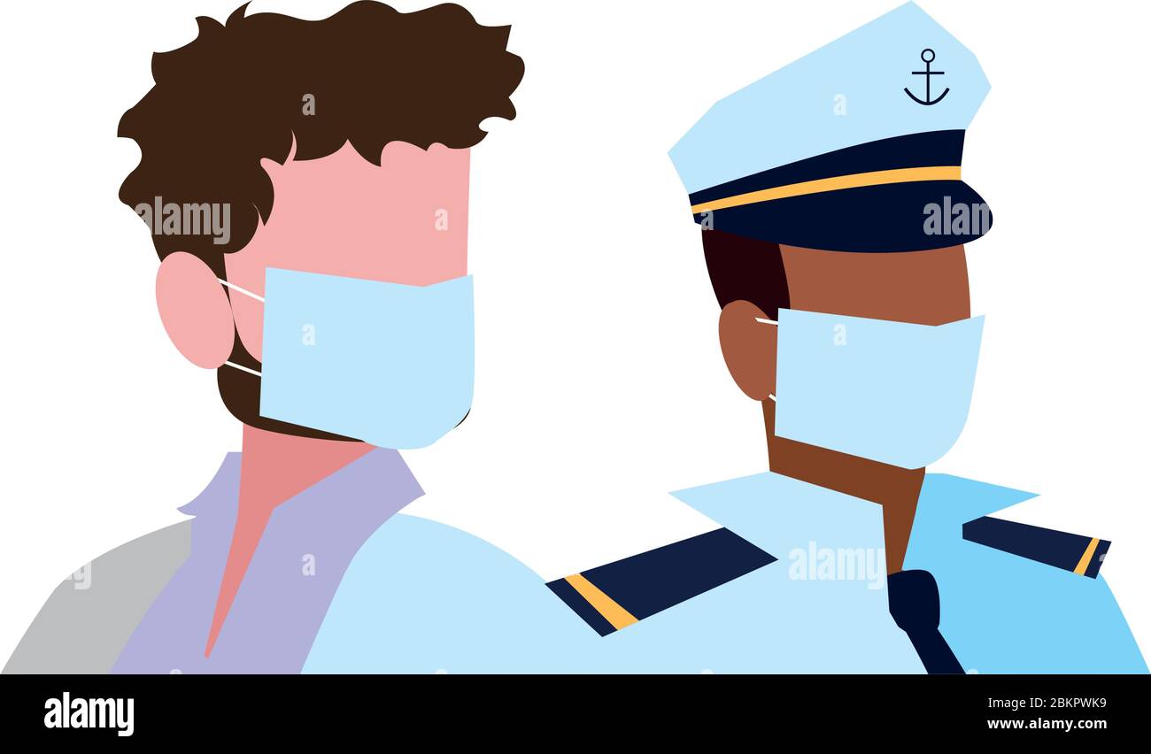 professional men wearing face mask vector illustration design Stock ...