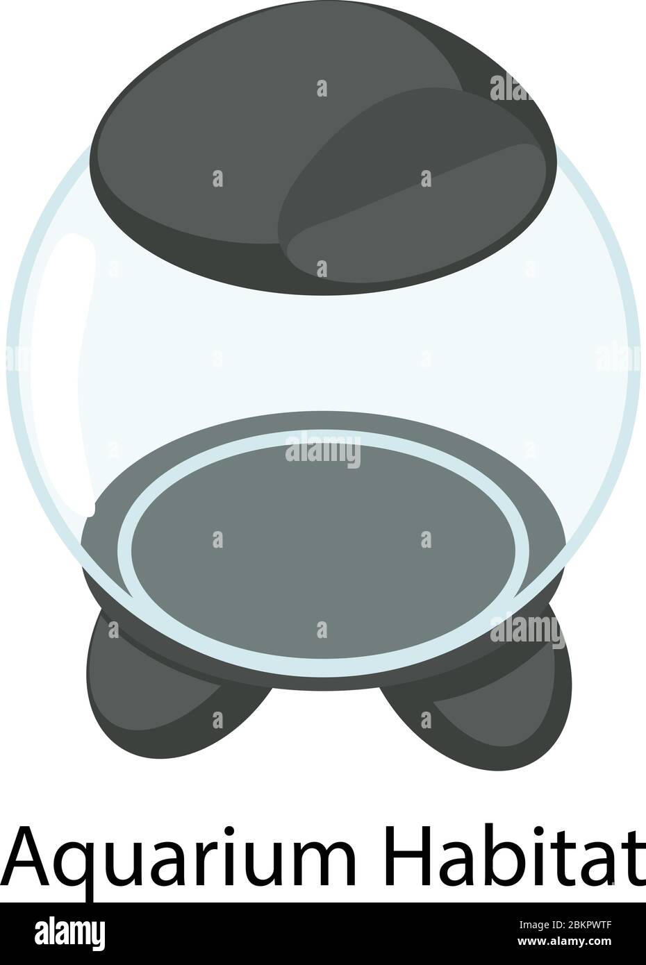 Round aquarium habitat icon. Isometric of round aquarium habitat vector ...