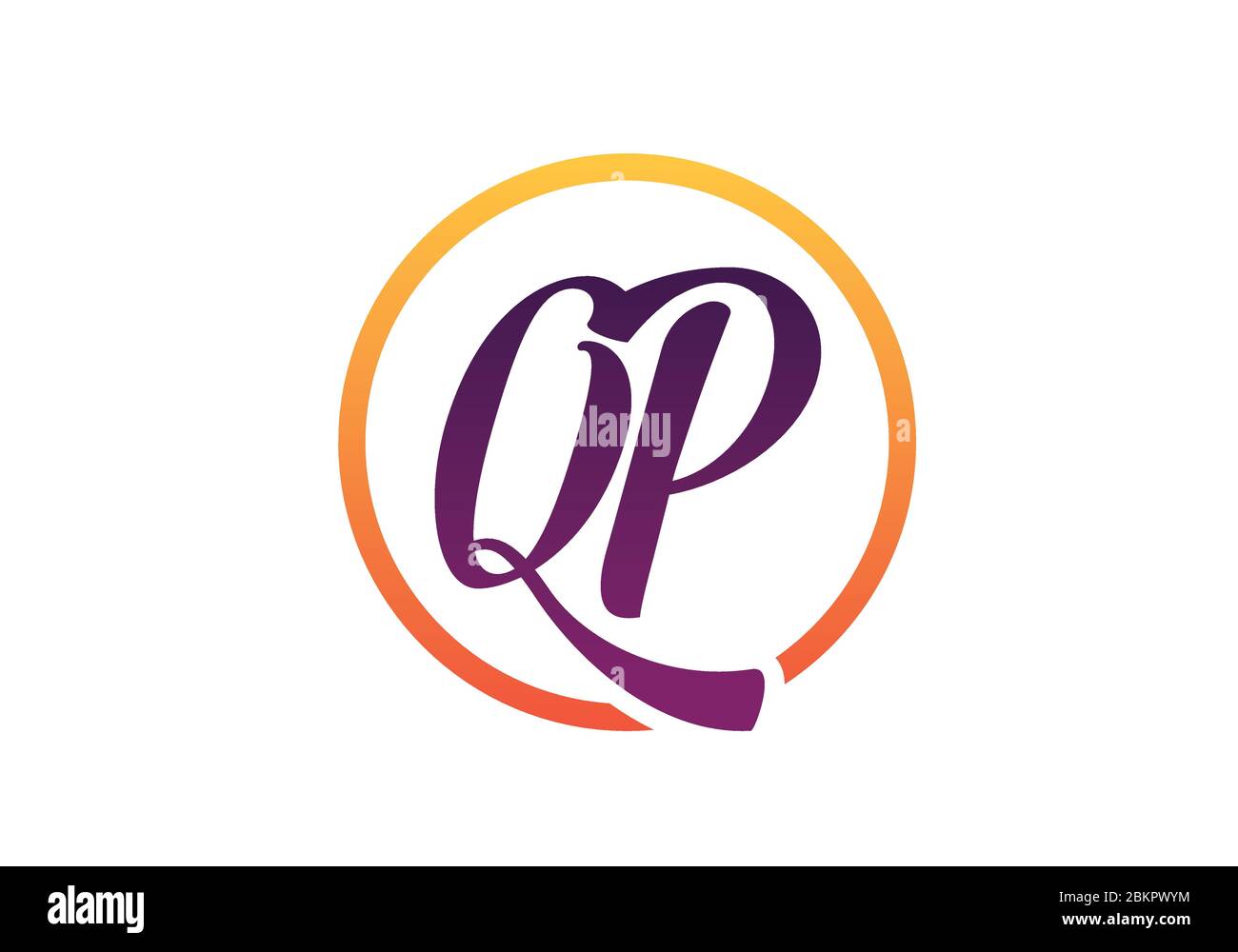 Initial Monogram Letter Q P Logo Design Vector Template. QP Letter Logo Design Stock Vector ...