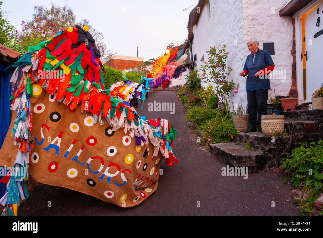 May Day Hobby Horse, Minehead, Somerset, UK Stock Photo - Alamy