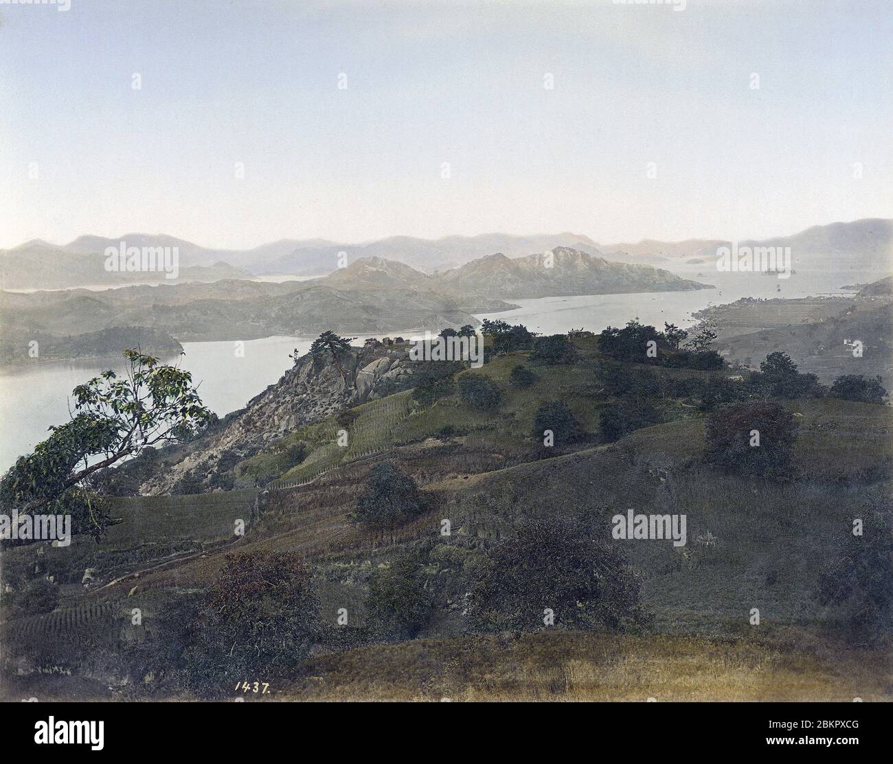 [ 1890s Japan - Seto Inland Sea ] — Panoramic view of the Seto Inland ...