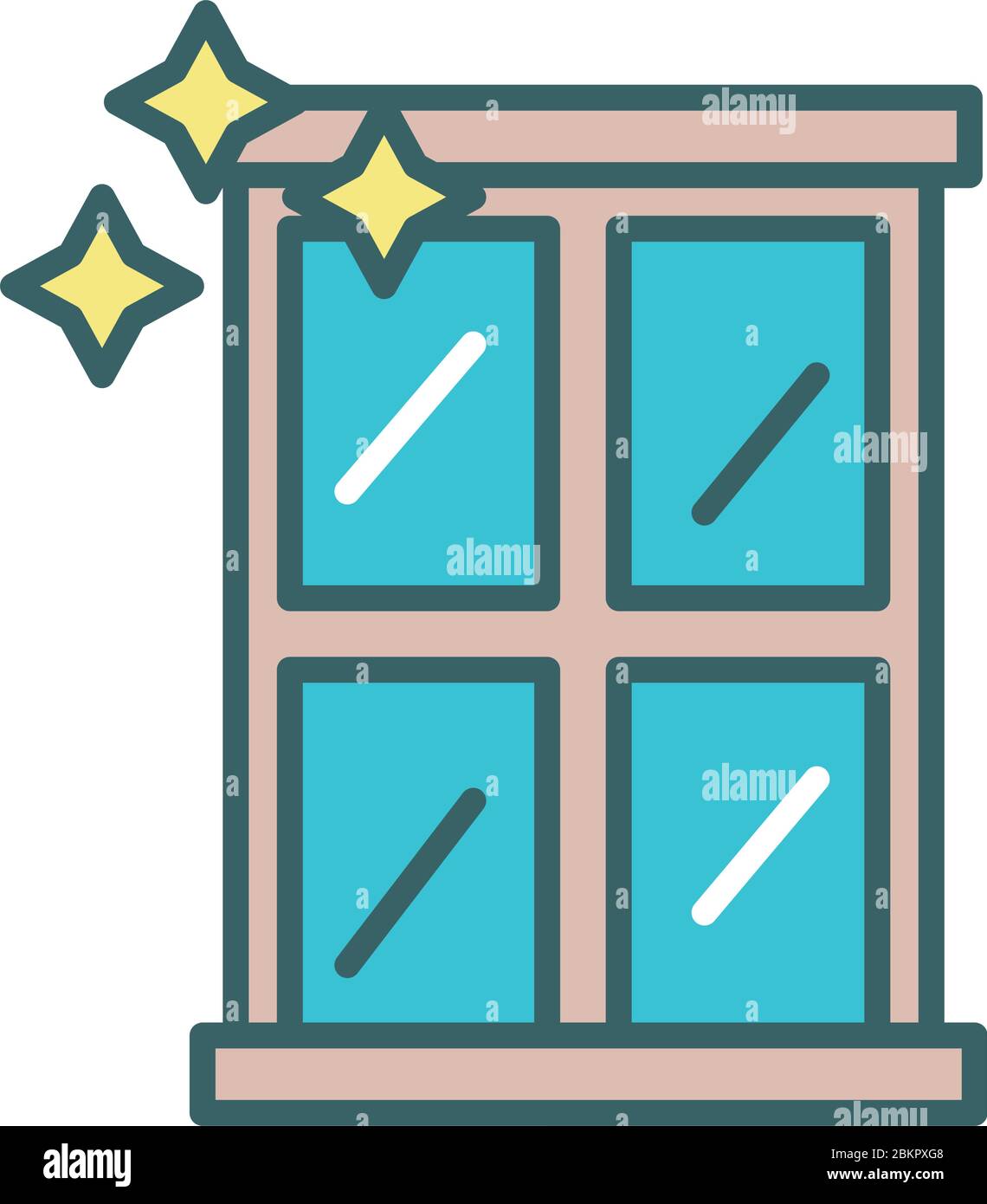 window clean fill style icon Stock Vector Image & Art - Alamy