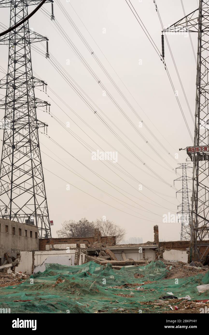 Demolition of old houses in suburban Beijing, to create space for ...