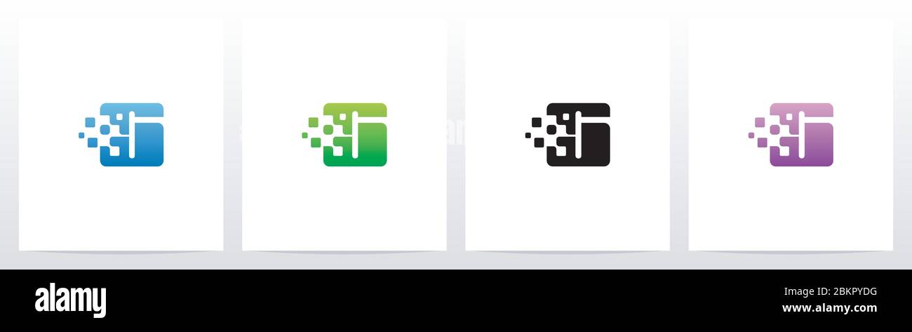 Rounded Edge Pixel Eroded Letter Logo Design G Stock Vector Image & Art ...