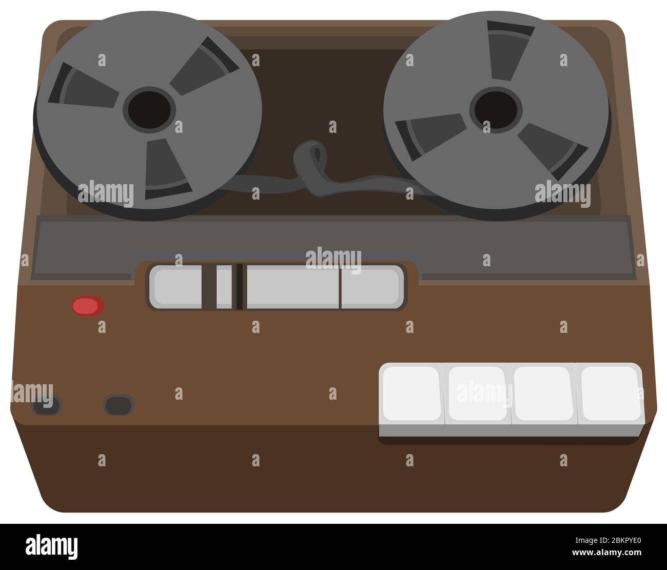 Tape recording player vintage, vector cartoon illustration design ...