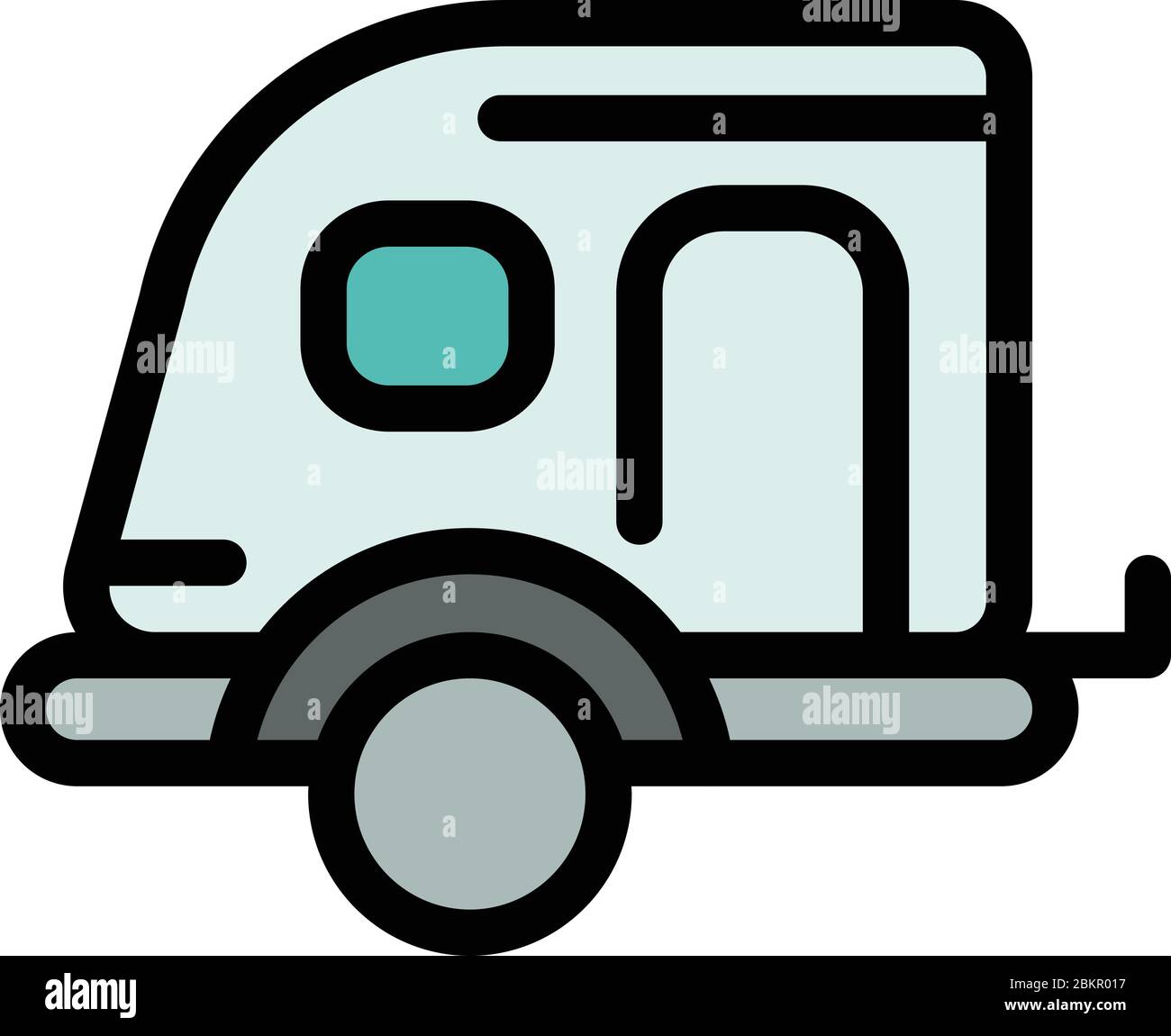 Caravan trailer icon. Outline caravan trailer vector icon for web ...