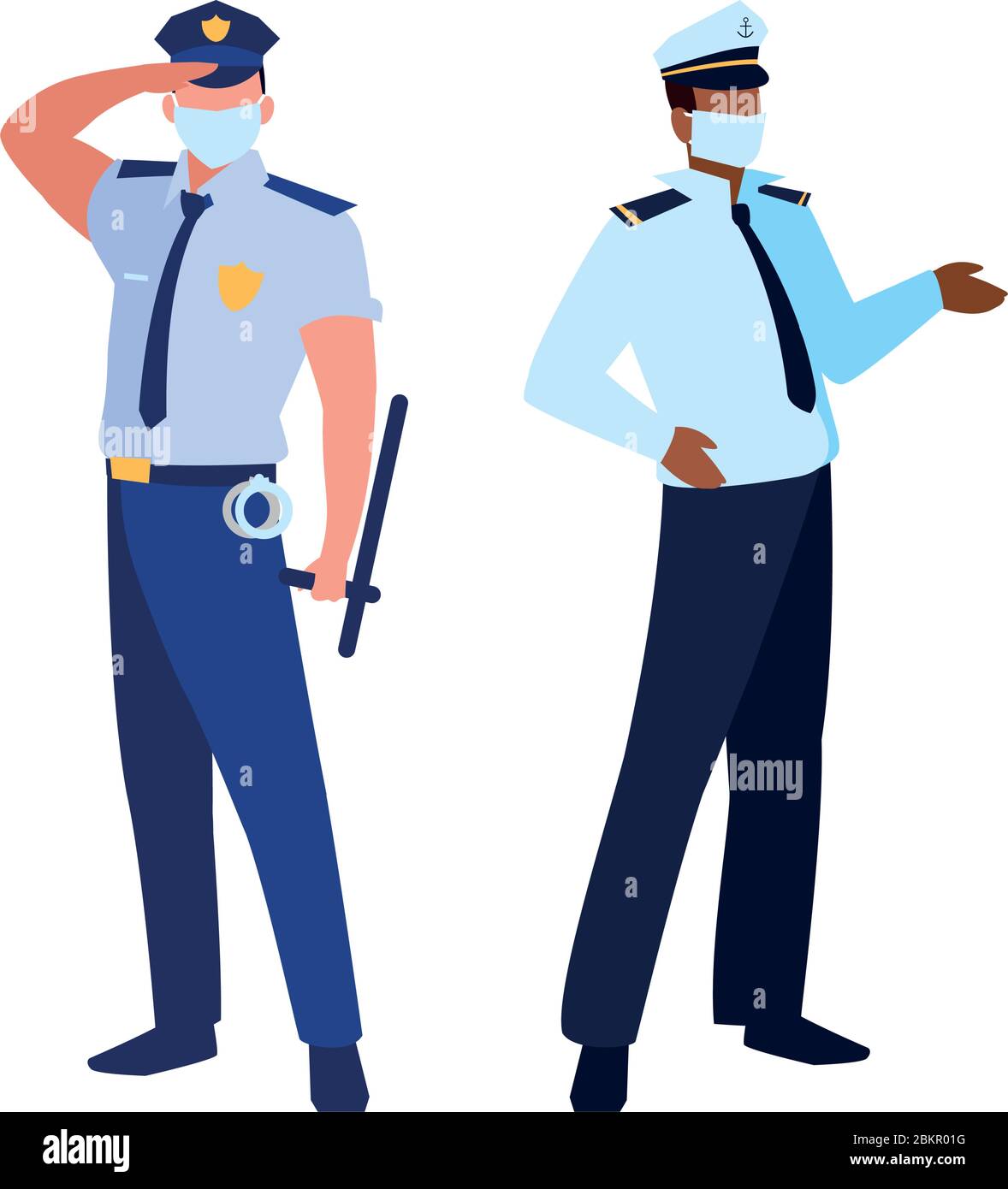 professional men wearing face mask vector illustration design Stock ...